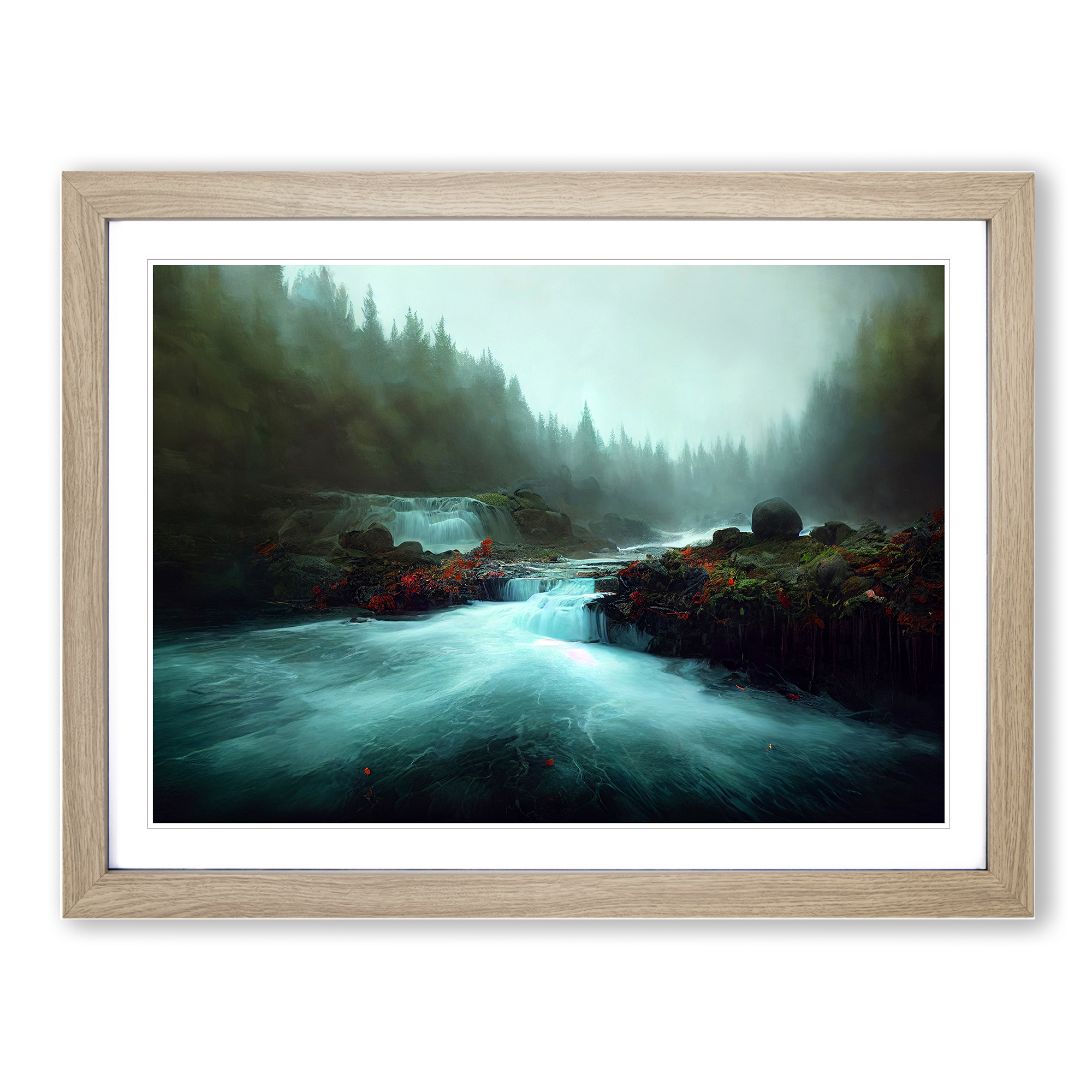 Otherworldly Forest Stream Wall Art Print Framed Canvas Picture Poster ...