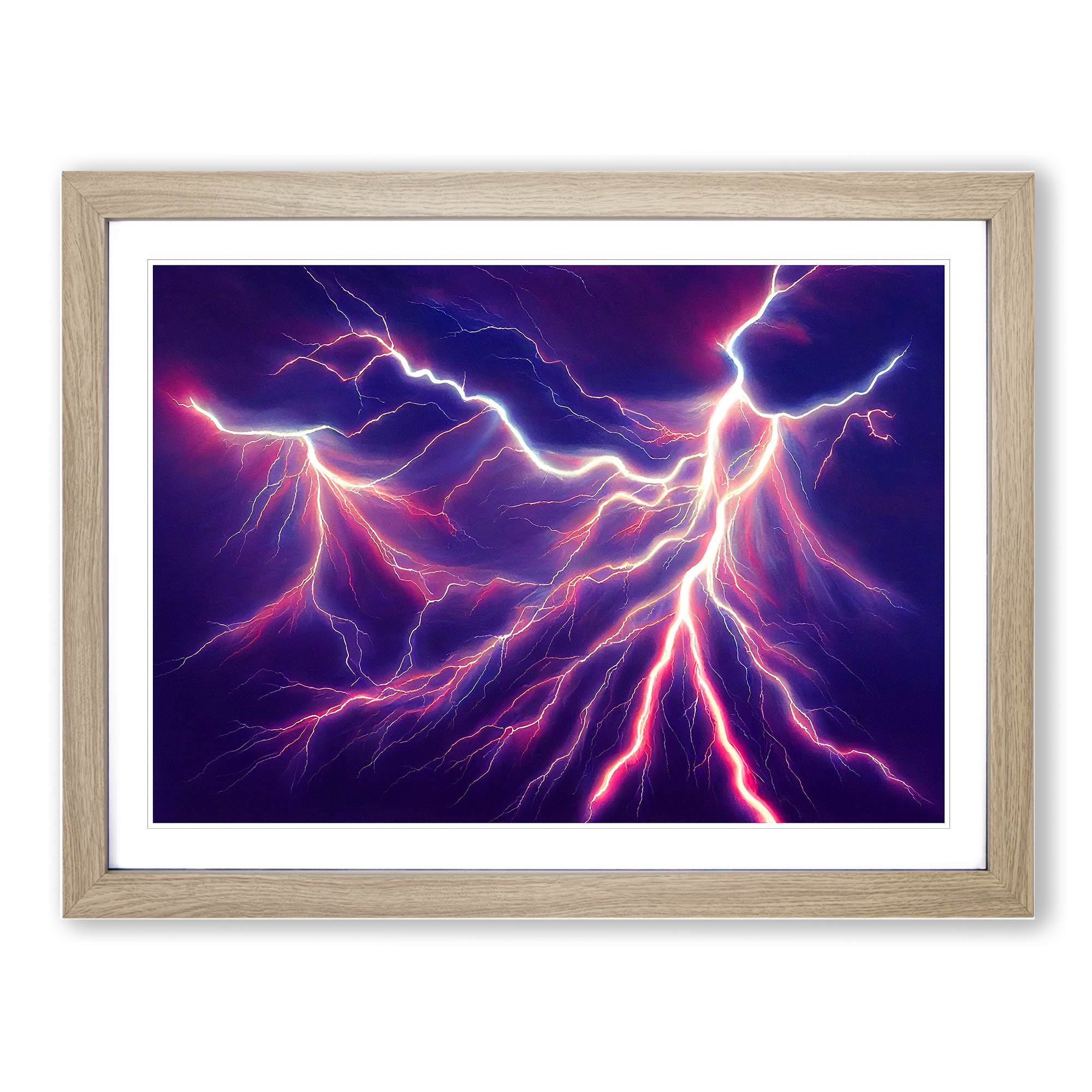 Painted Lightning Storm Vol.1 Framed Canvas Wall Art Print Poster ...