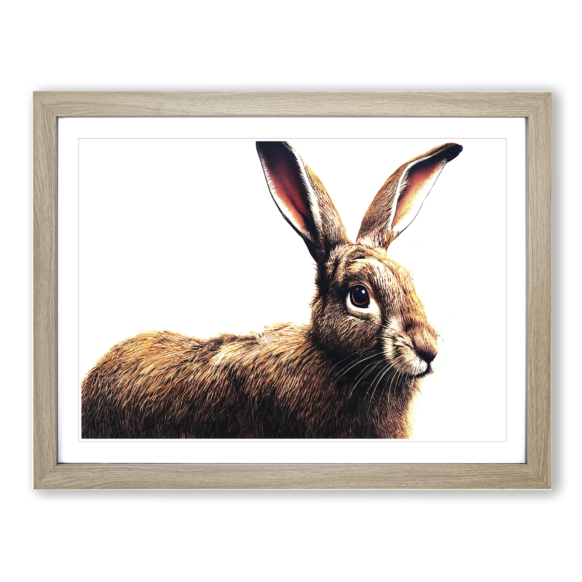 Rabbit Portrait Wall Art Print Framed Canvas Picture Poster Decor ...