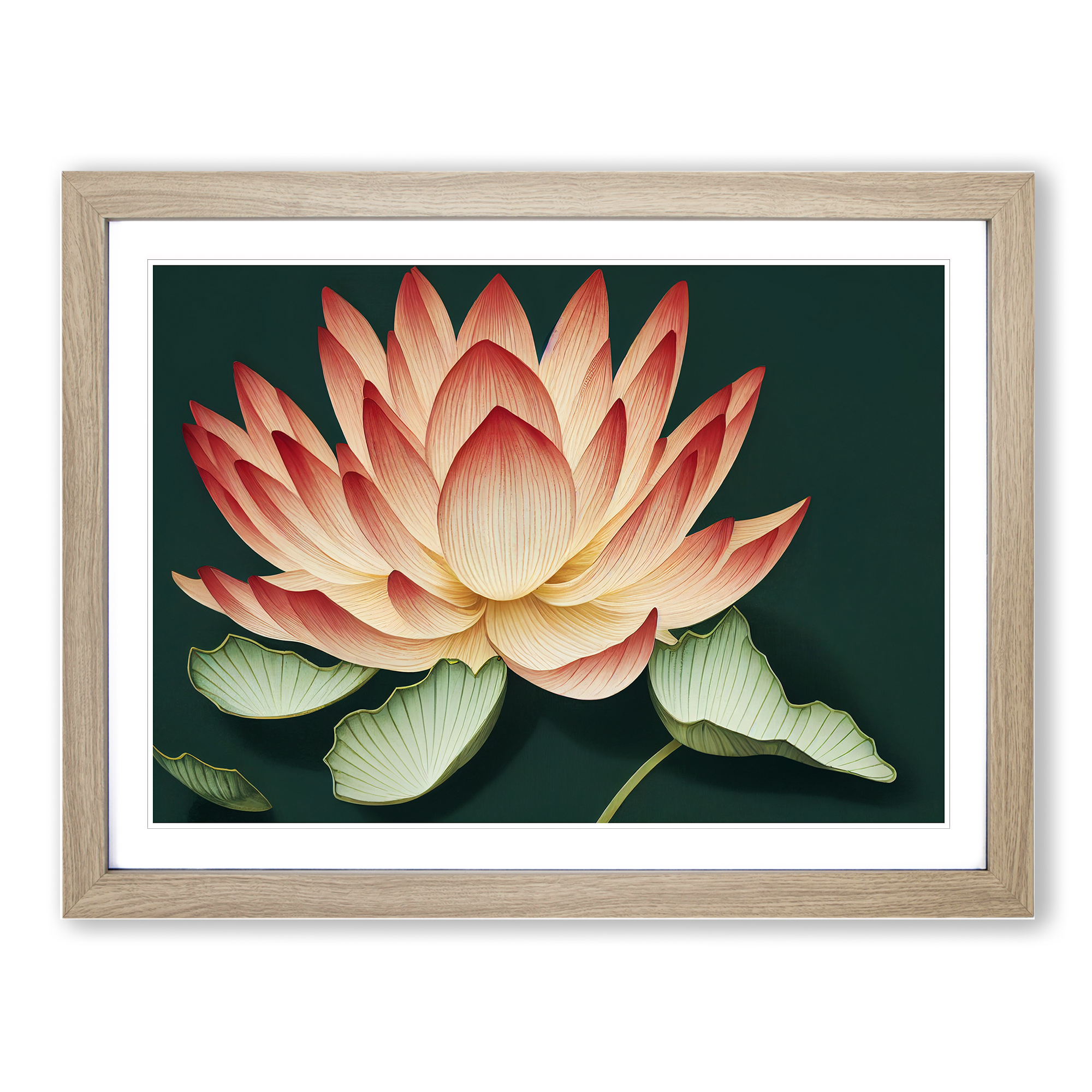 Showstopping Lotus Flower Wall Art Print Framed Canvas Picture Poster ...