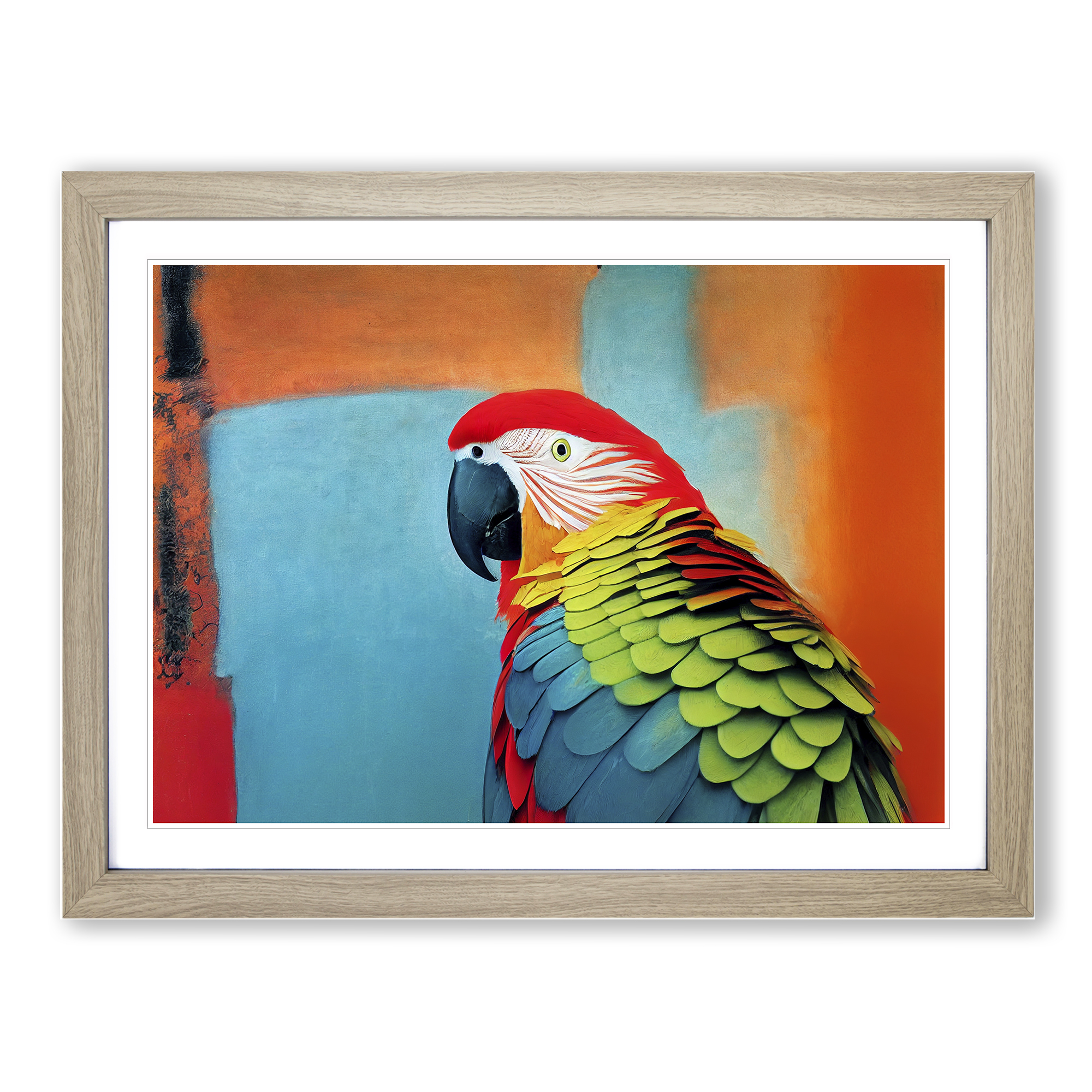 Stimulating Parrot Framed Canvas Wall Art Print Poster Picture, Home ...