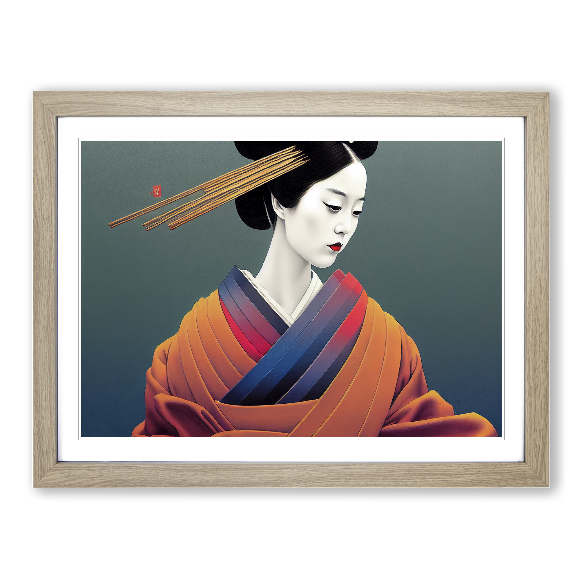 Timeless Geisha Framed Canvas Wall Art Print Poster Picture, Home Decor ...