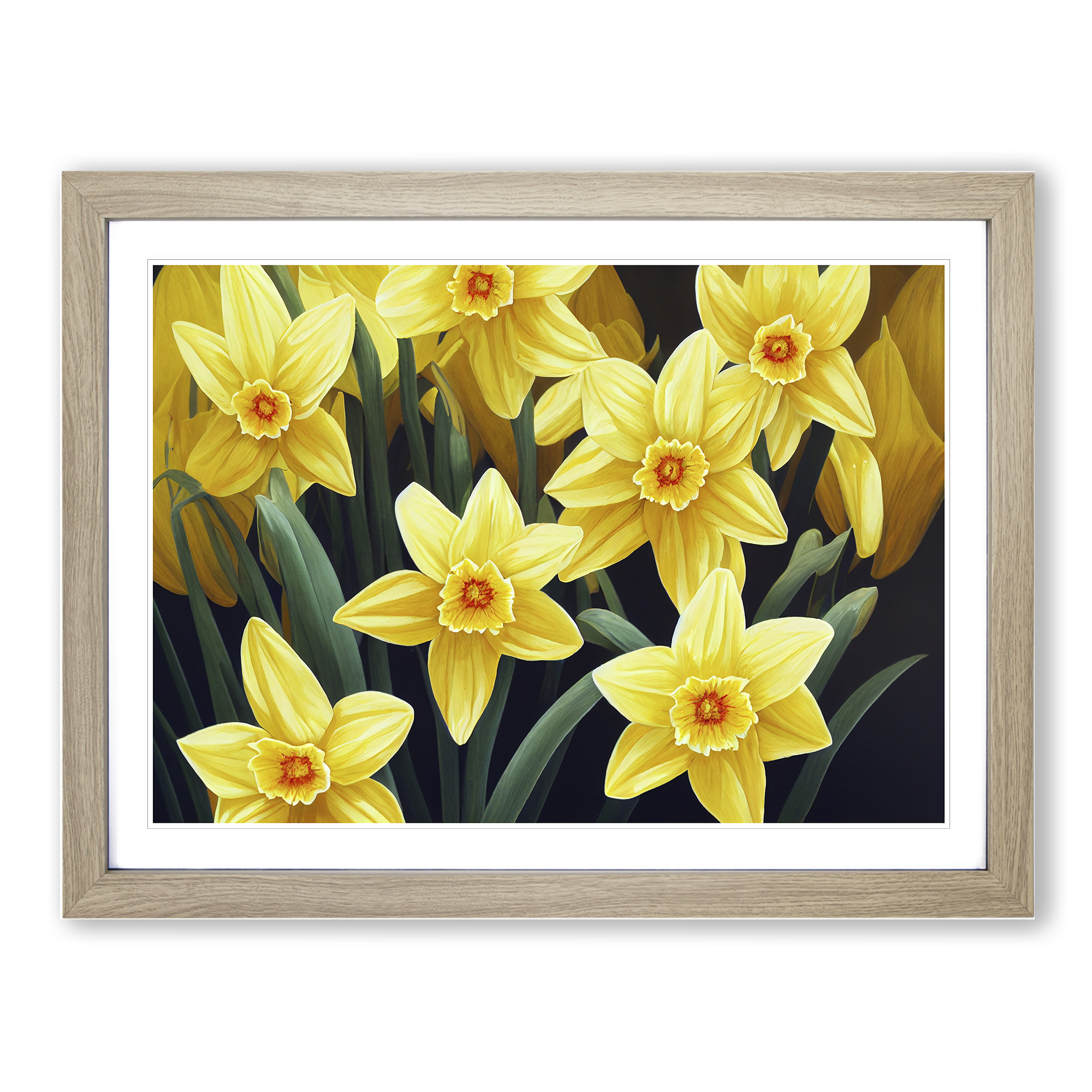 Ultimate Daffodil Flowers Framed Canvas Wall Art Print Poster Picture ...