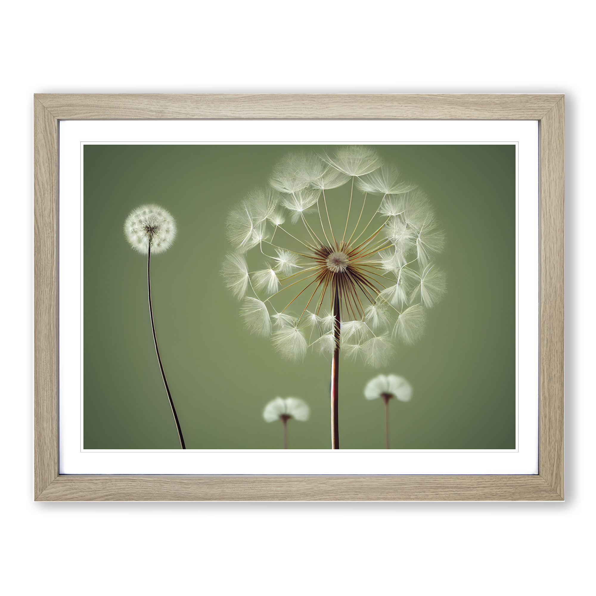 Vivacious Dandelion Flowers Framed Canvas Wall Art Print Poster Picture ...