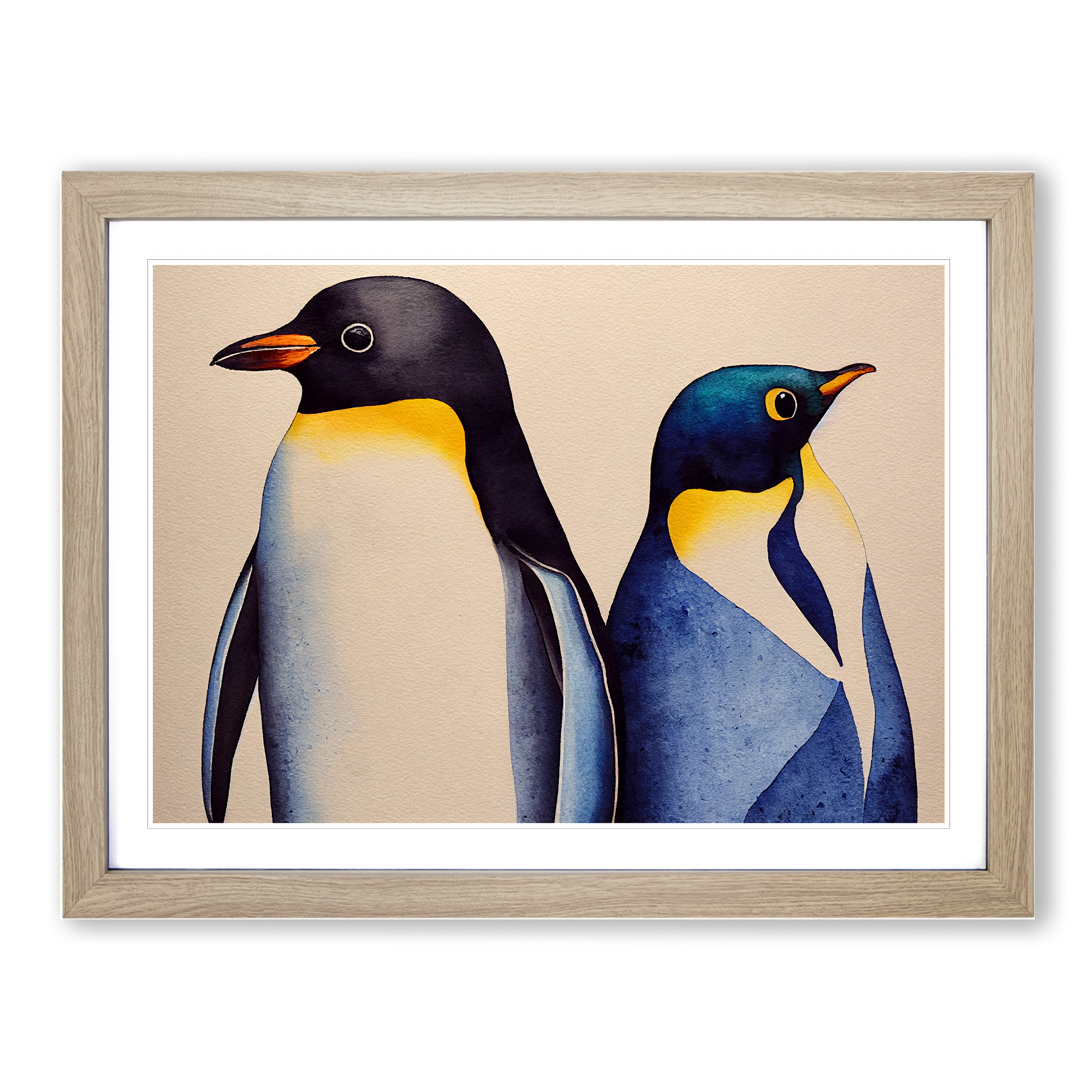 Penguins Framed Canvas Wall Art Print Poster Picture, Home Decor, Ready ...
