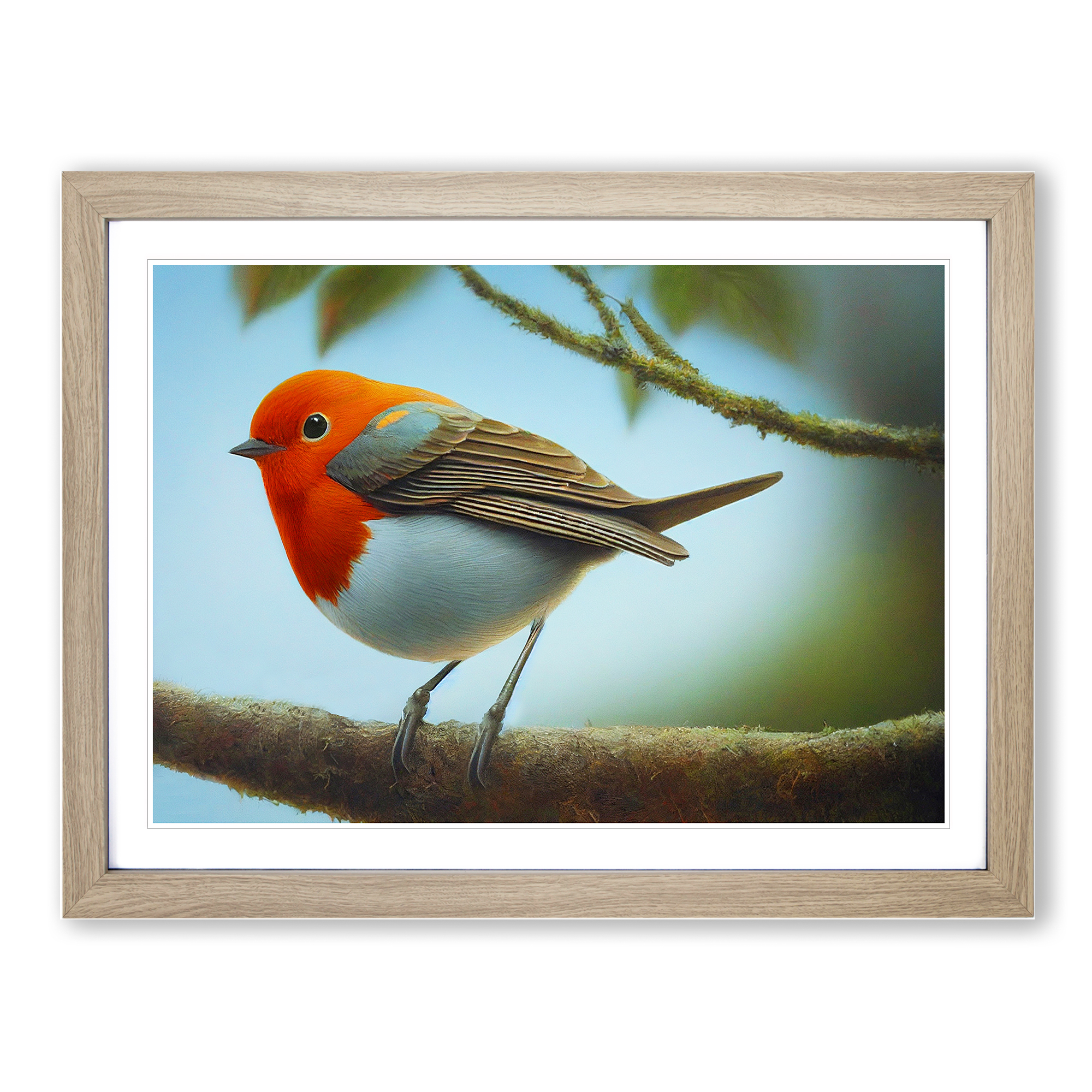 Wonderful Robin Bird Framed Canvas Wall Art Print Poster Picture, Home ...