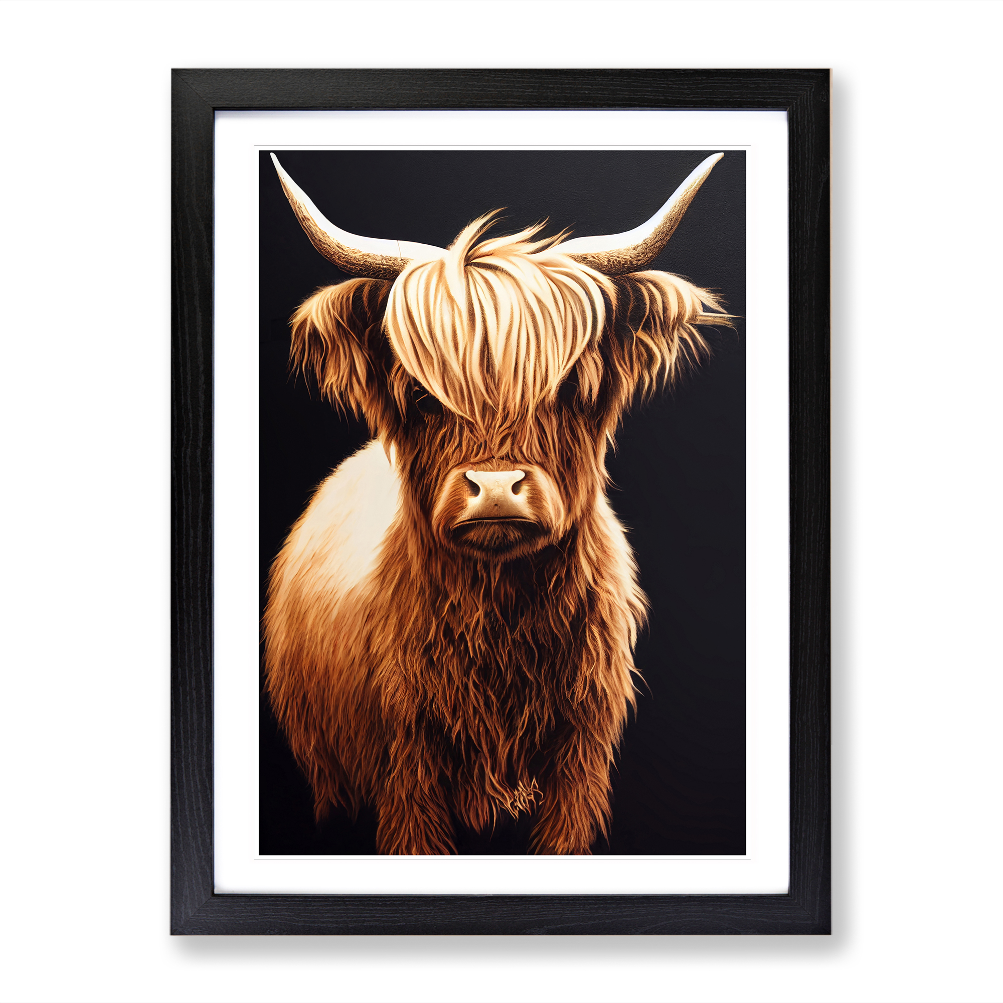 A Splendid Highland Cow Framed Canvas Wall Art Print Poster Picture ...