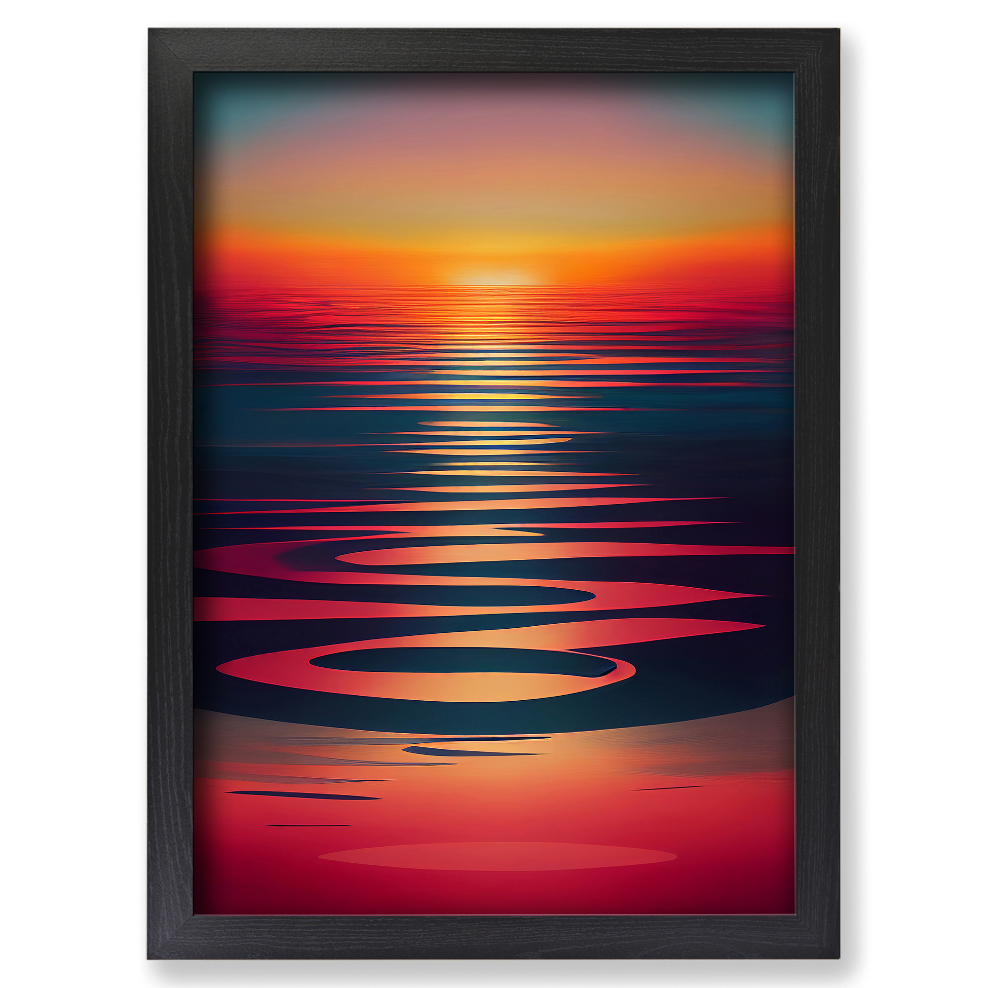 Framed Amazing Sunset View Wall Art Canvas Print Poster Picture, Home ...