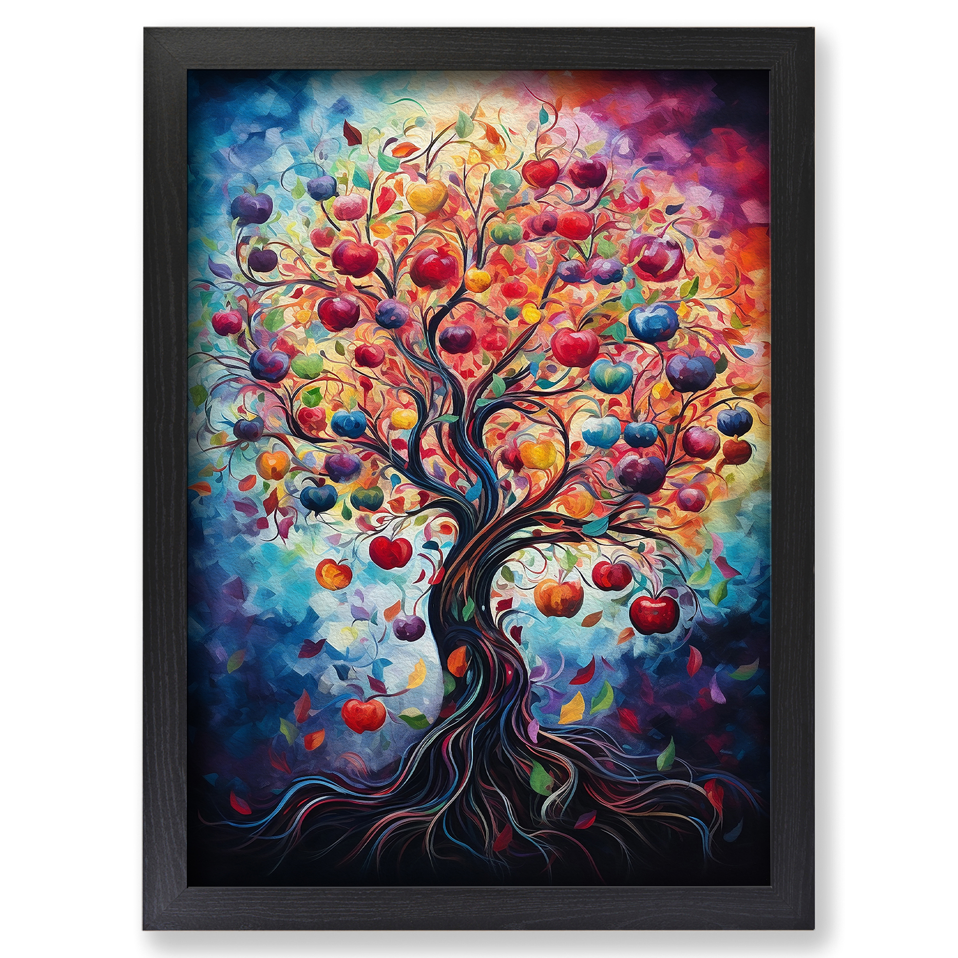 Framed Apple Tree Expressionism Art Wall Art Canvas Print Poster ...