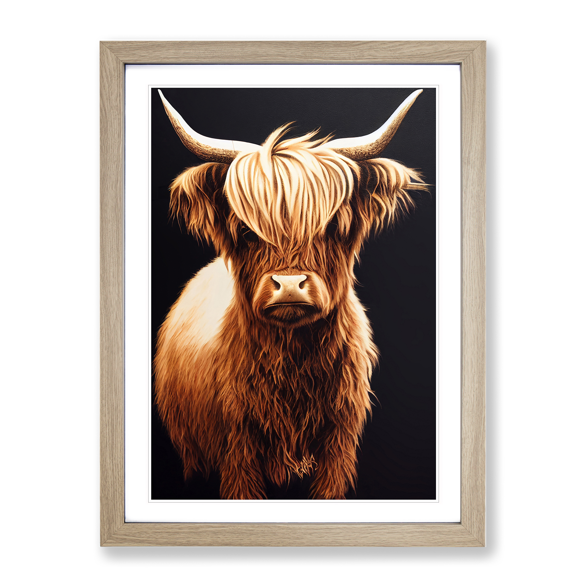 A Splendid Highland Cow Framed Canvas Wall Art Print Poster Picture ...