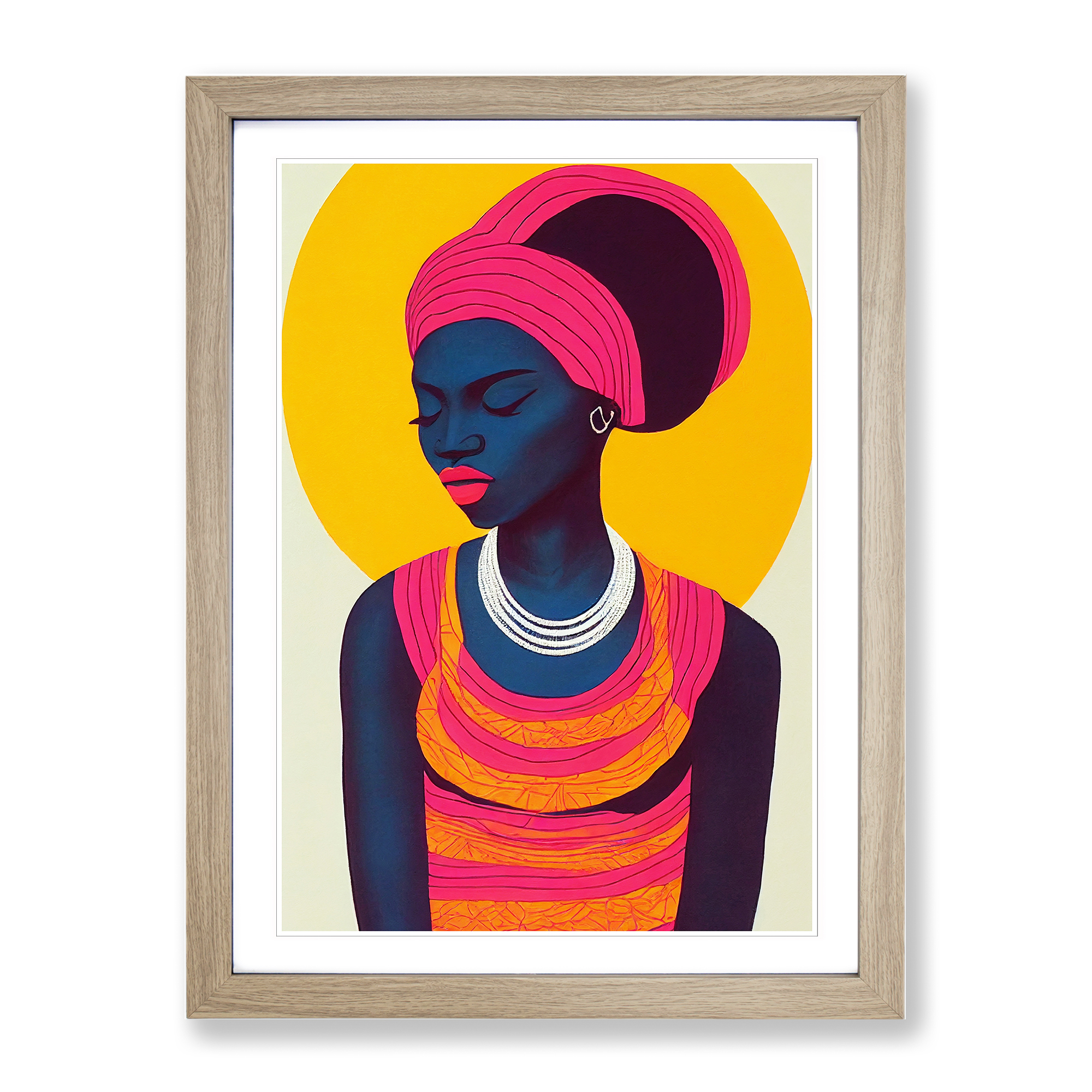 African Woman Avant Garde Framed Canvas Wall Art Print Poster Picture ...