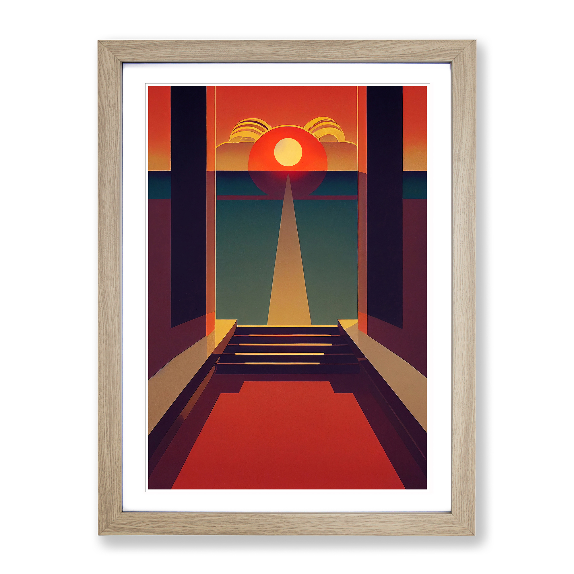 Art Deco Sunset No.3 Framed Wall Art Print Home Decor Ready to Hang ...