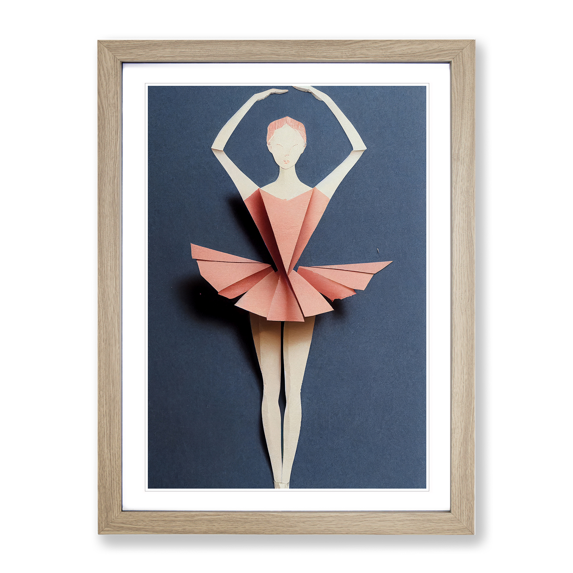Paper Ballerina Dancer Framed Canvas Wall Art Print Poster Picture ...