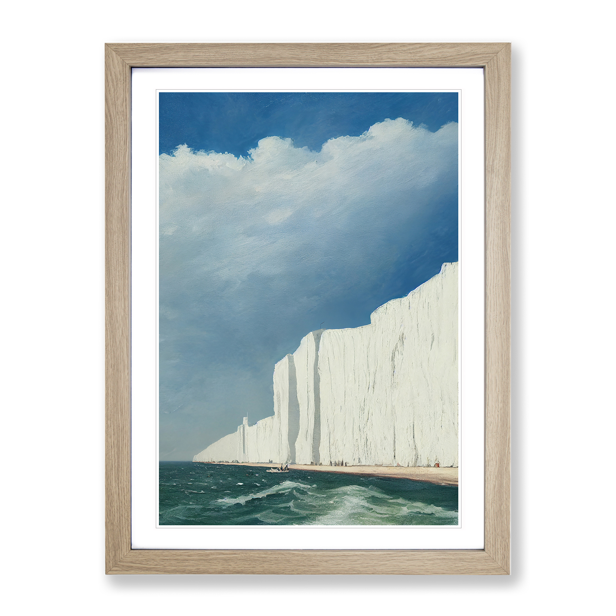 White Cliffs Of Dover Landscape Framed Canvas Wall Art Print Poster ...