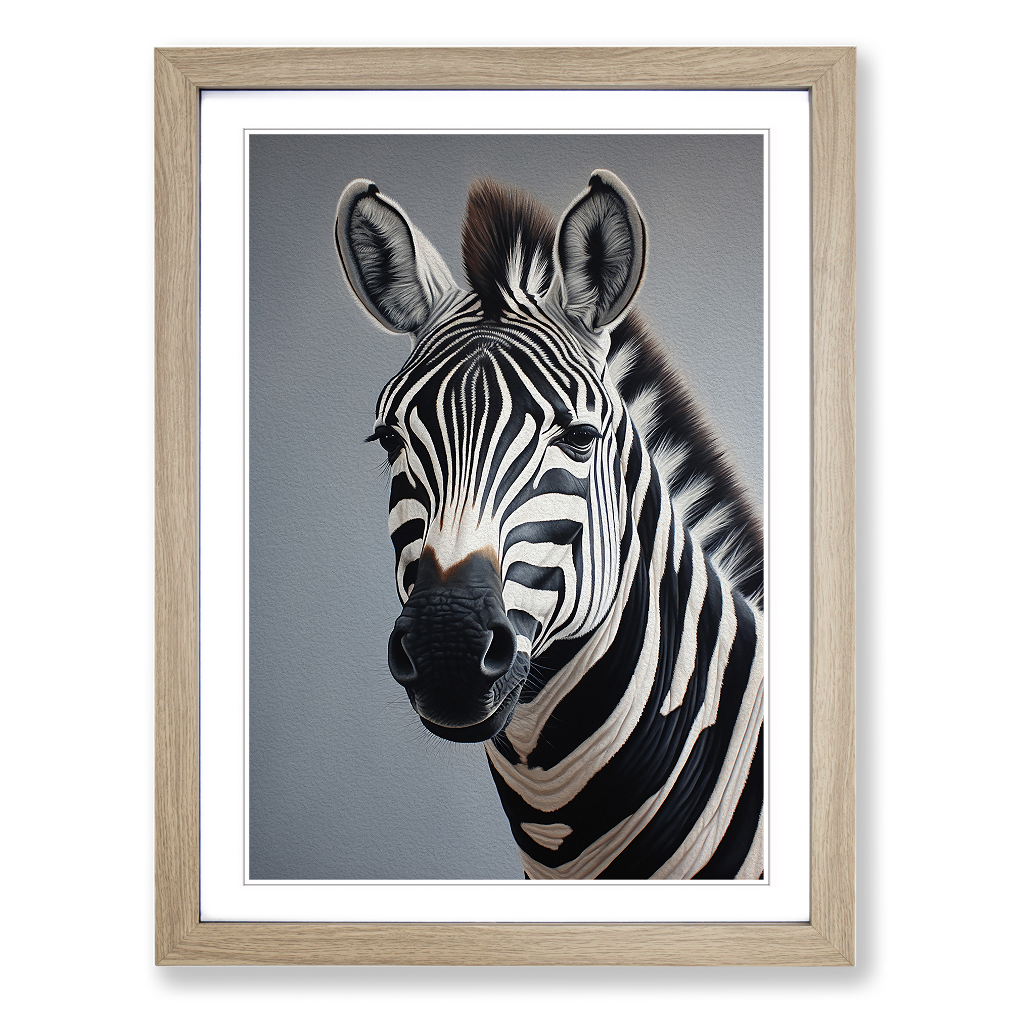 Zebra Realism Wall Art Print Framed Canvas Picture Poster Decor Living ...