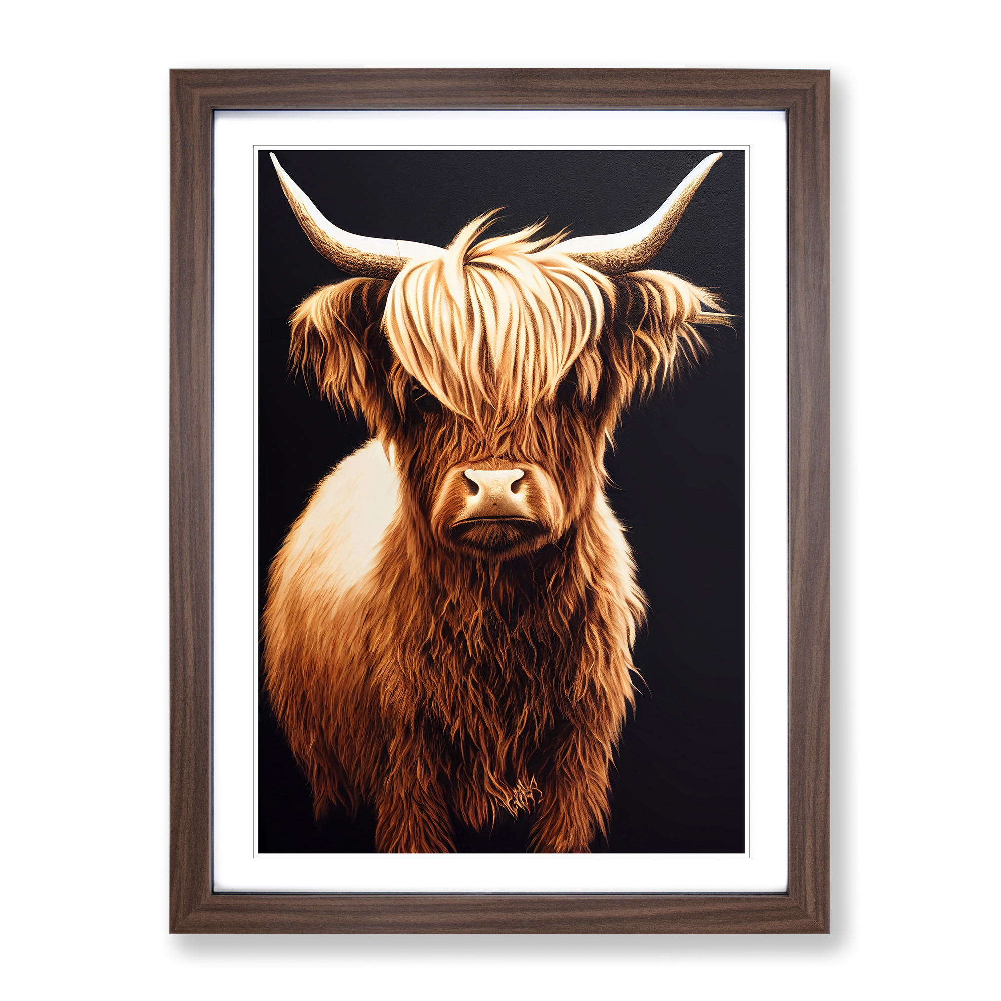 A Splendid Highland Cow Framed Canvas Wall Art Print Poster Picture ...