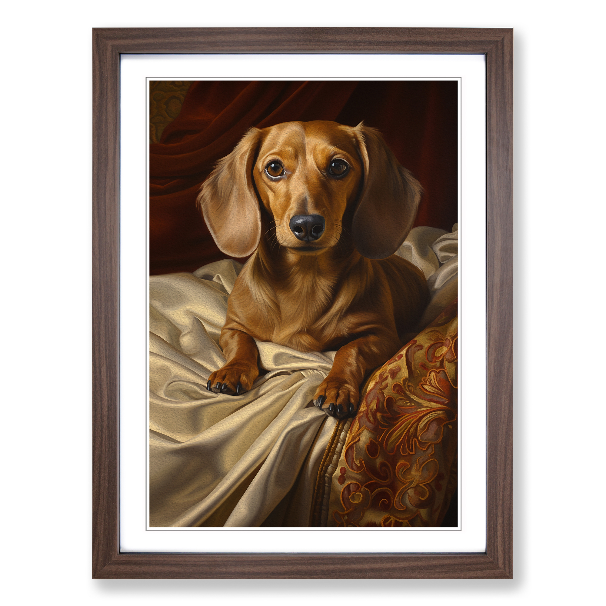 Dachshund Classicism Wall Art Print Framed Canvas Picture Poster Decor ...
