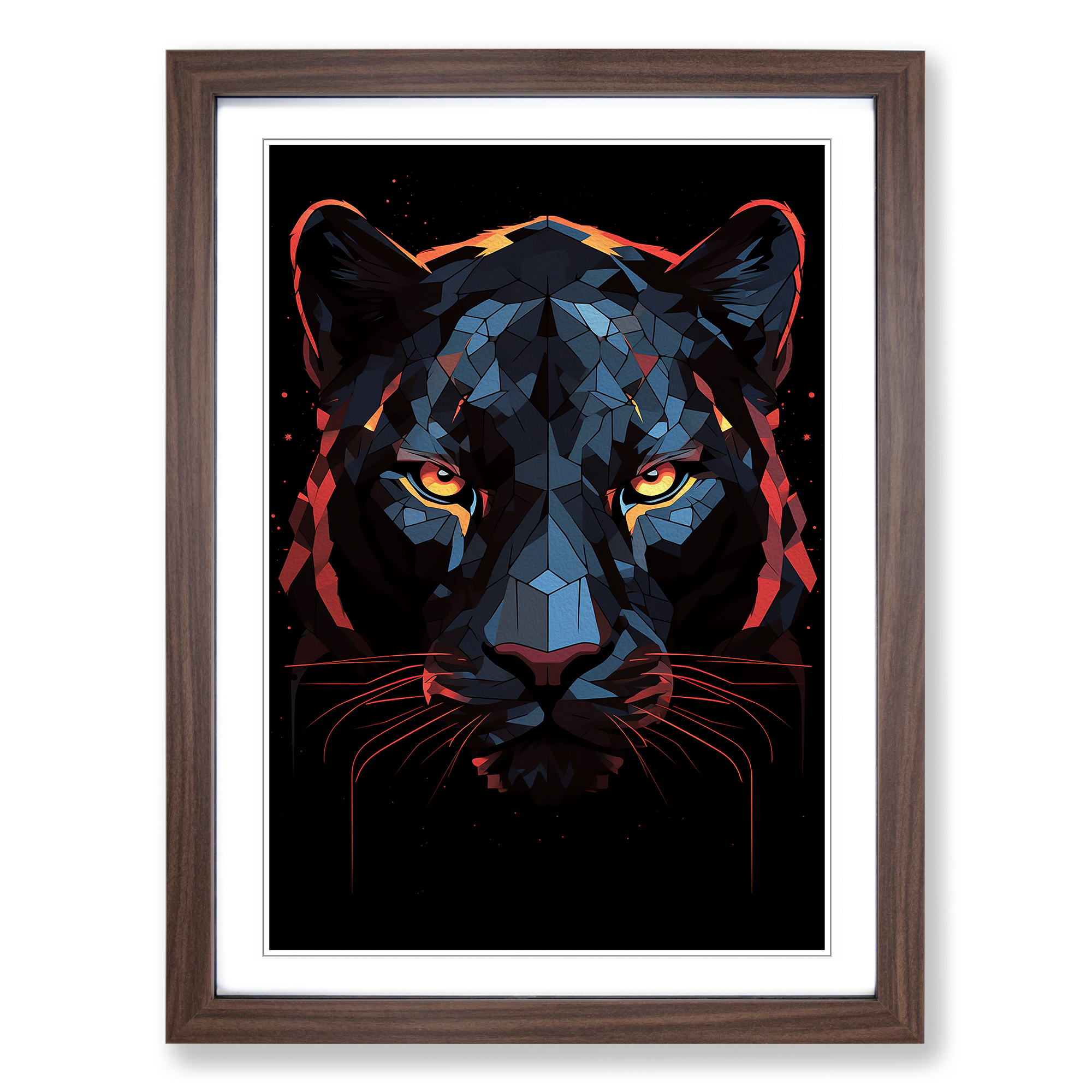 Panther Geometric No.3 Wall Art Print Framed Canvas Picture Poster ...