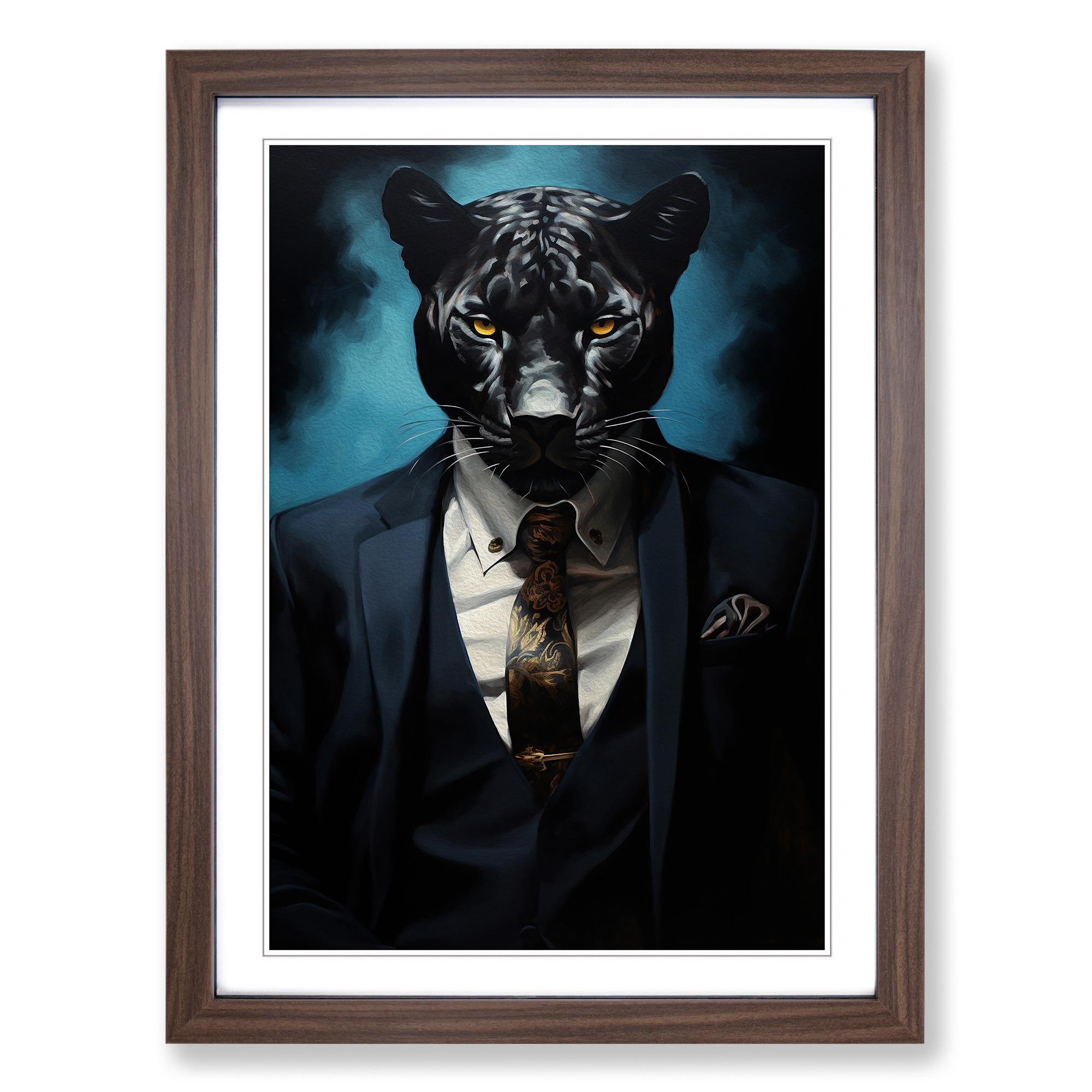 Panther in a Suit No.2 Framed Canvas Wall Art Print Poster Picture ...
