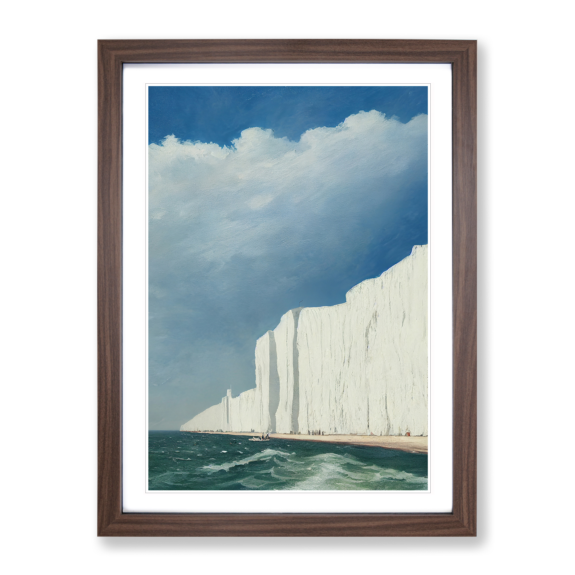 White Cliffs Of Dover Landscape Framed Canvas Wall Art Print Poster ...