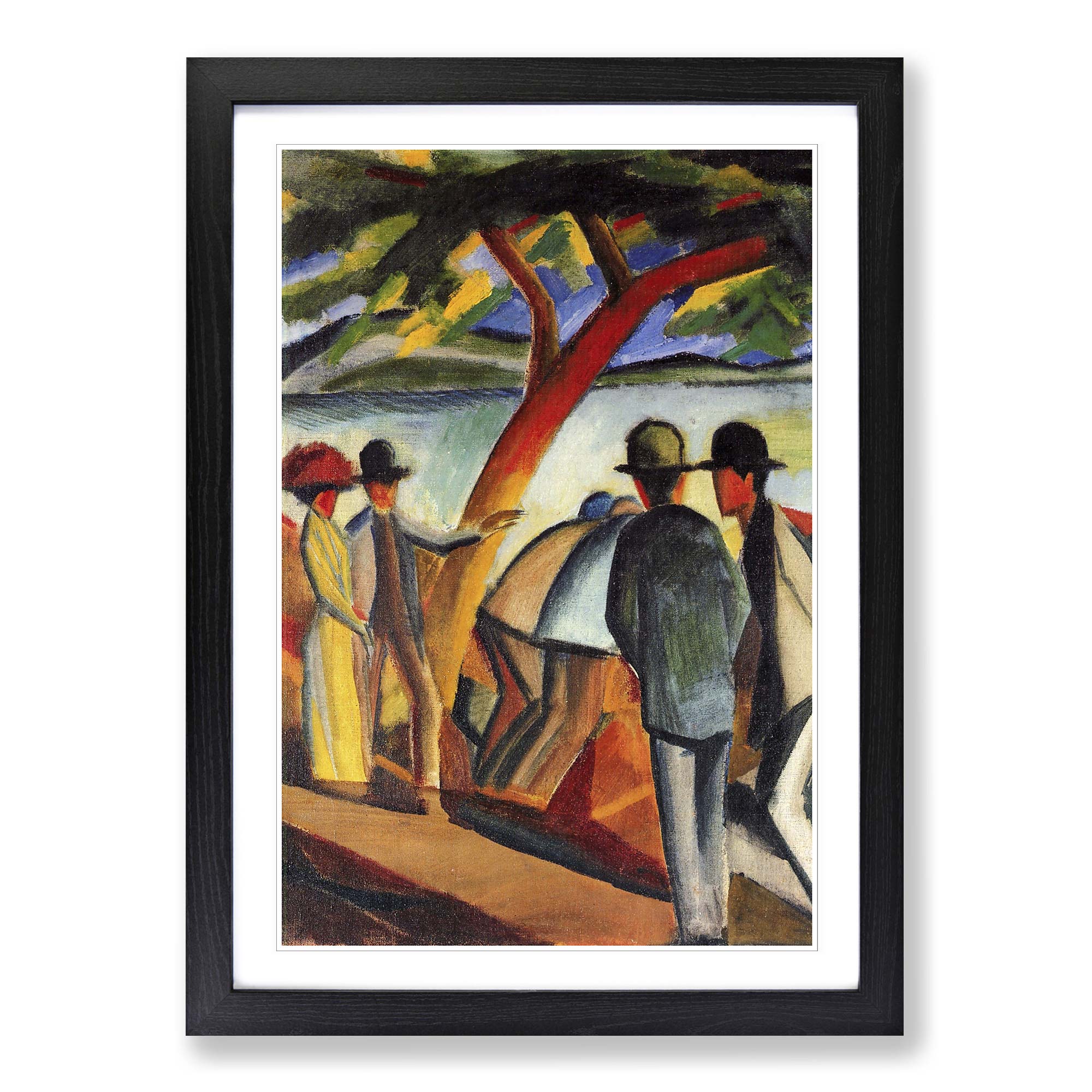 August Macke Promenade By The Lake Wall Art Print Framed Canvas Picture ...
