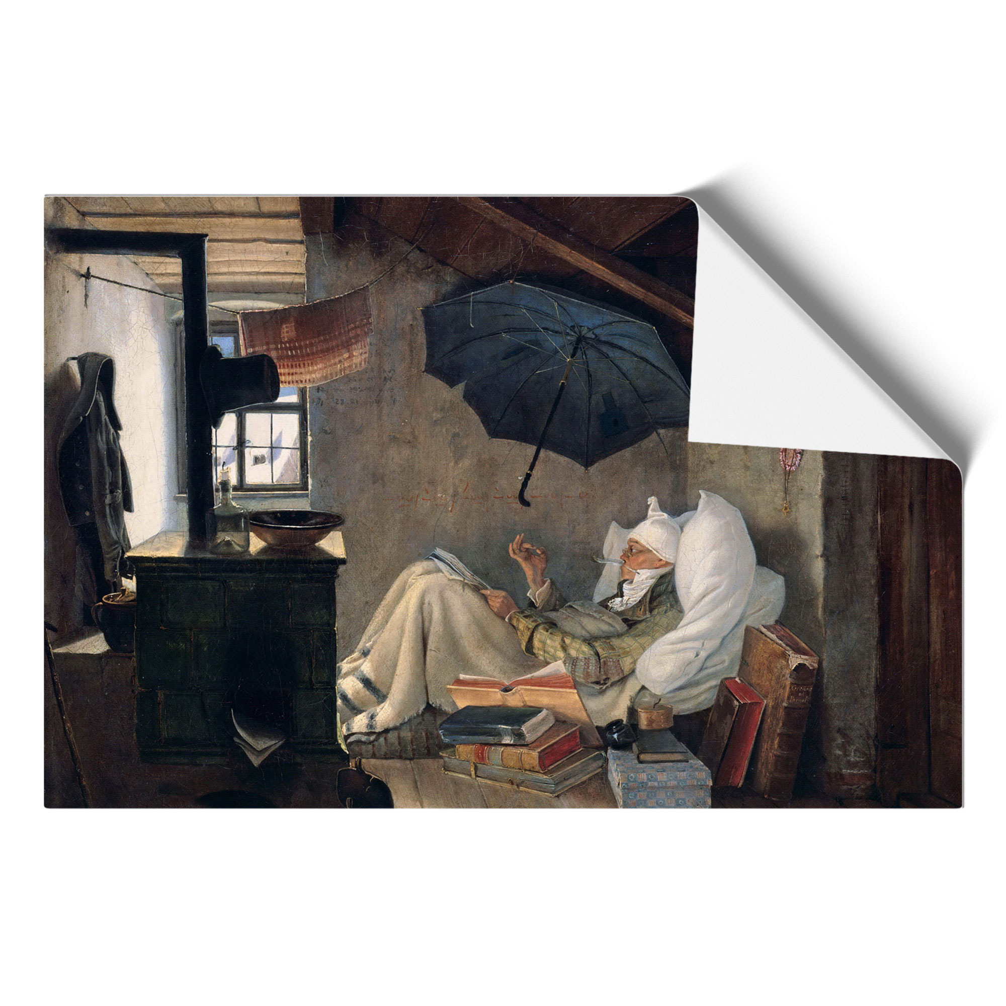 The Poor Poet By Carl Spitzweg Wall Art Print Framed Canvas Picture ...