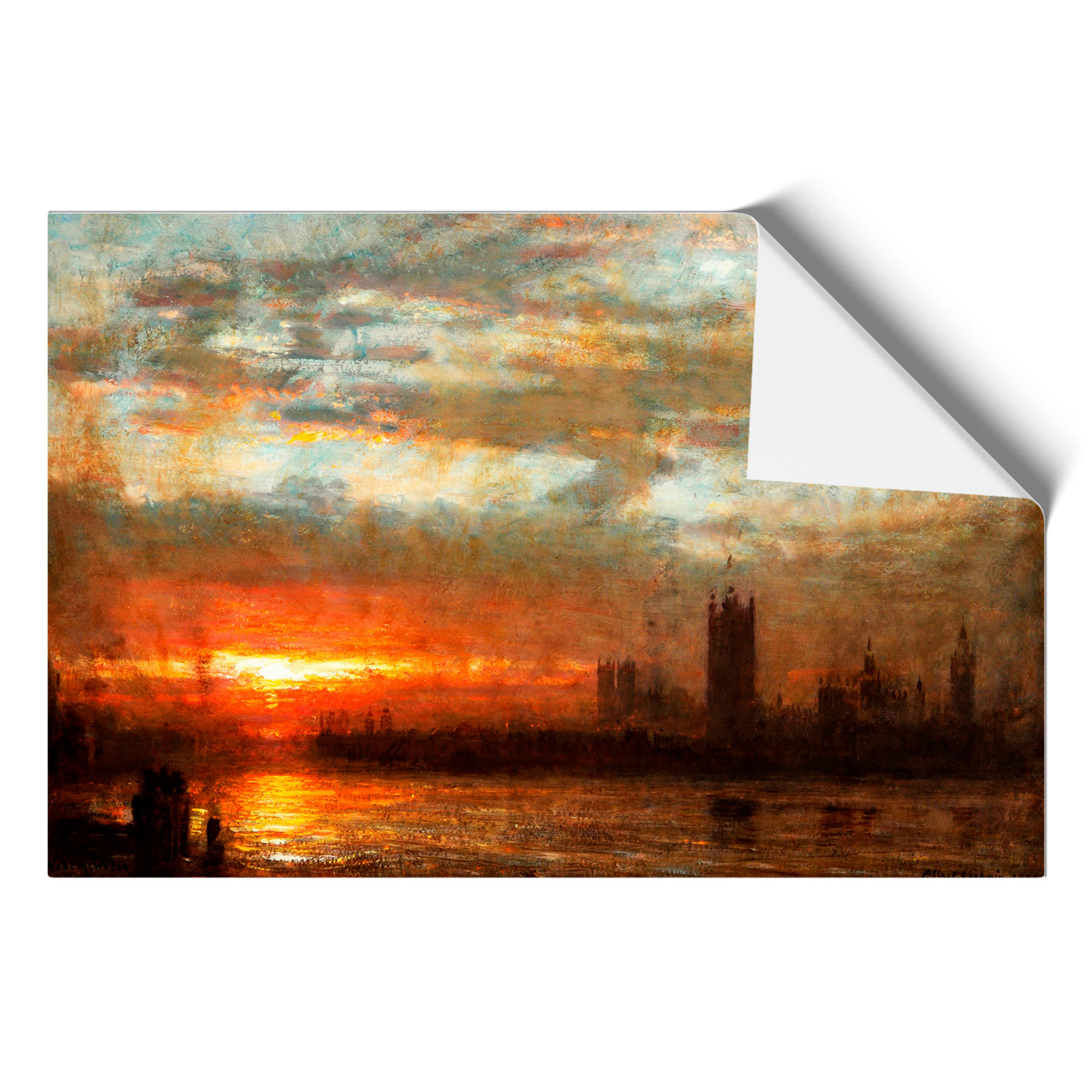 Westminster Sunset By Joseph Mallord William Turner Wall Art Print Framed Canvas | eBay