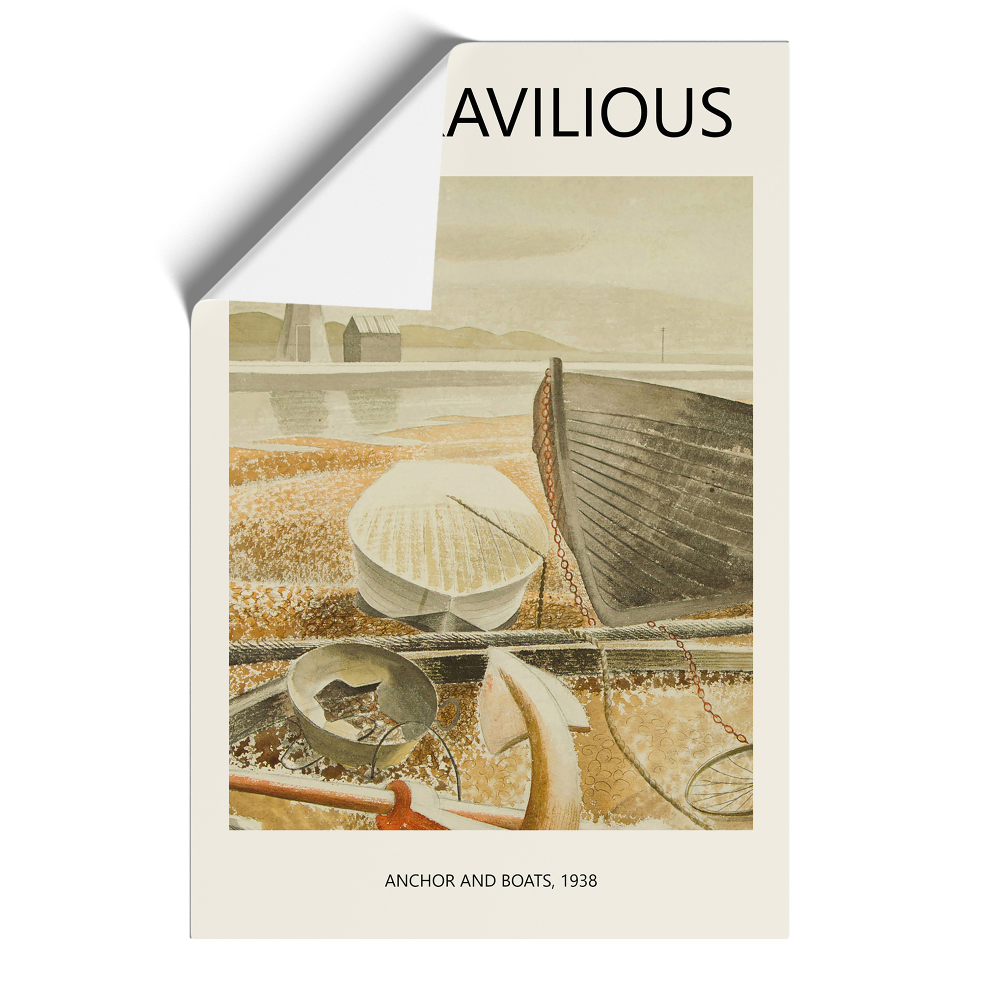 Anchor And Boats Print By Eric Ravilious Exhibition Framed Canvas Wall ...