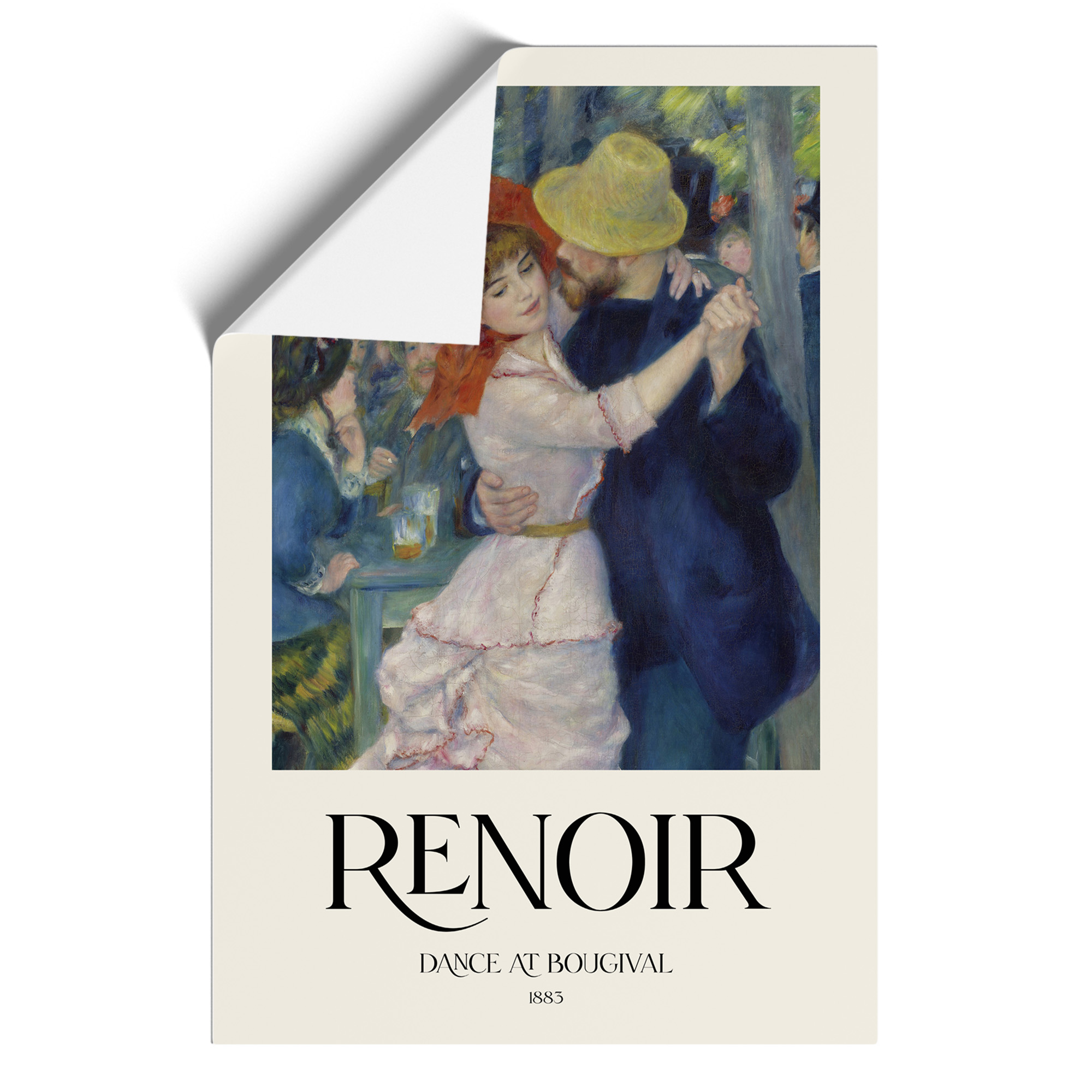 Dance At Bougival By Pierre-Auguste Renoir Wall Art Print Framed Canvas ...