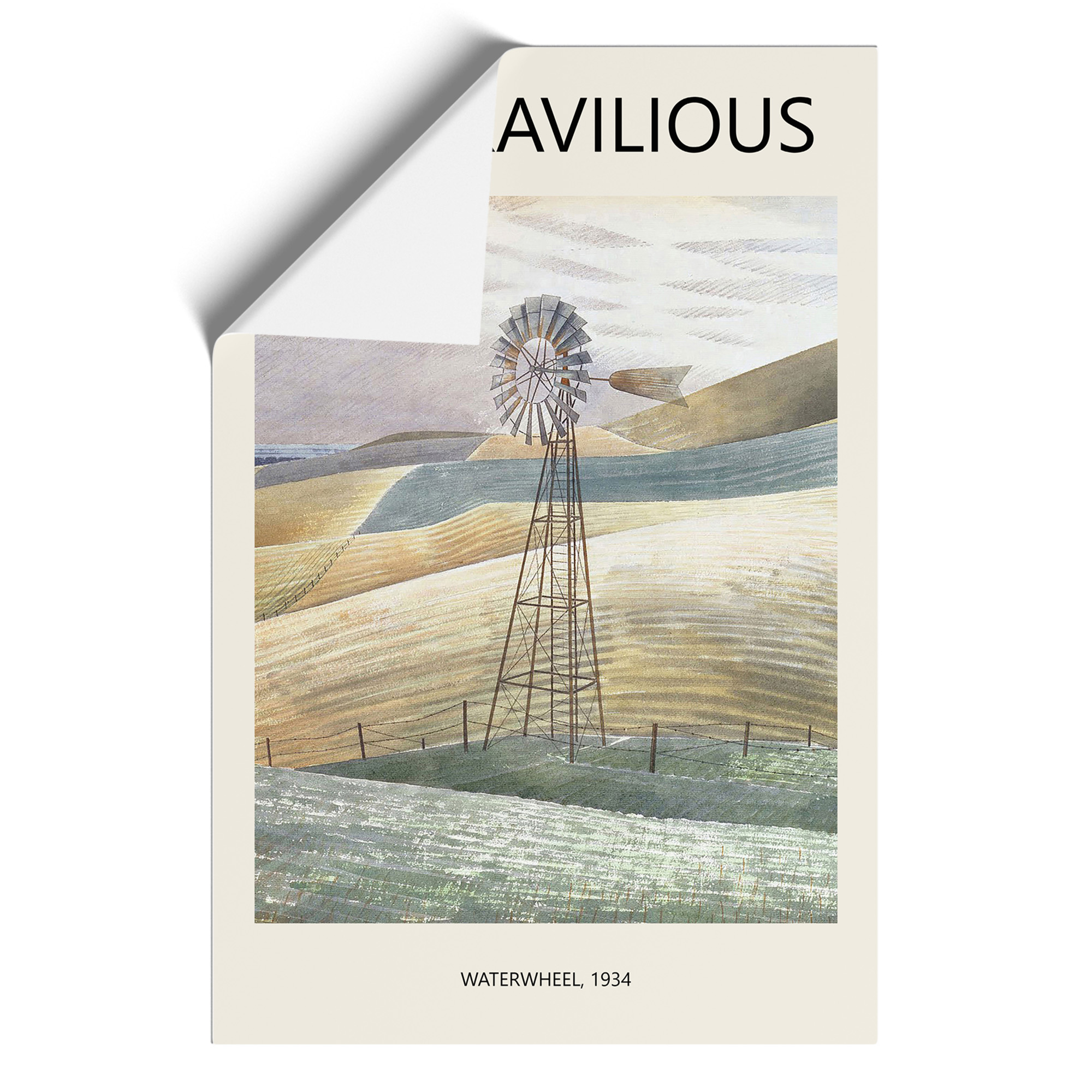 Furlongs Waterwheel By Eric Ravilious Exhibition Framed Canvas Wall Art ...