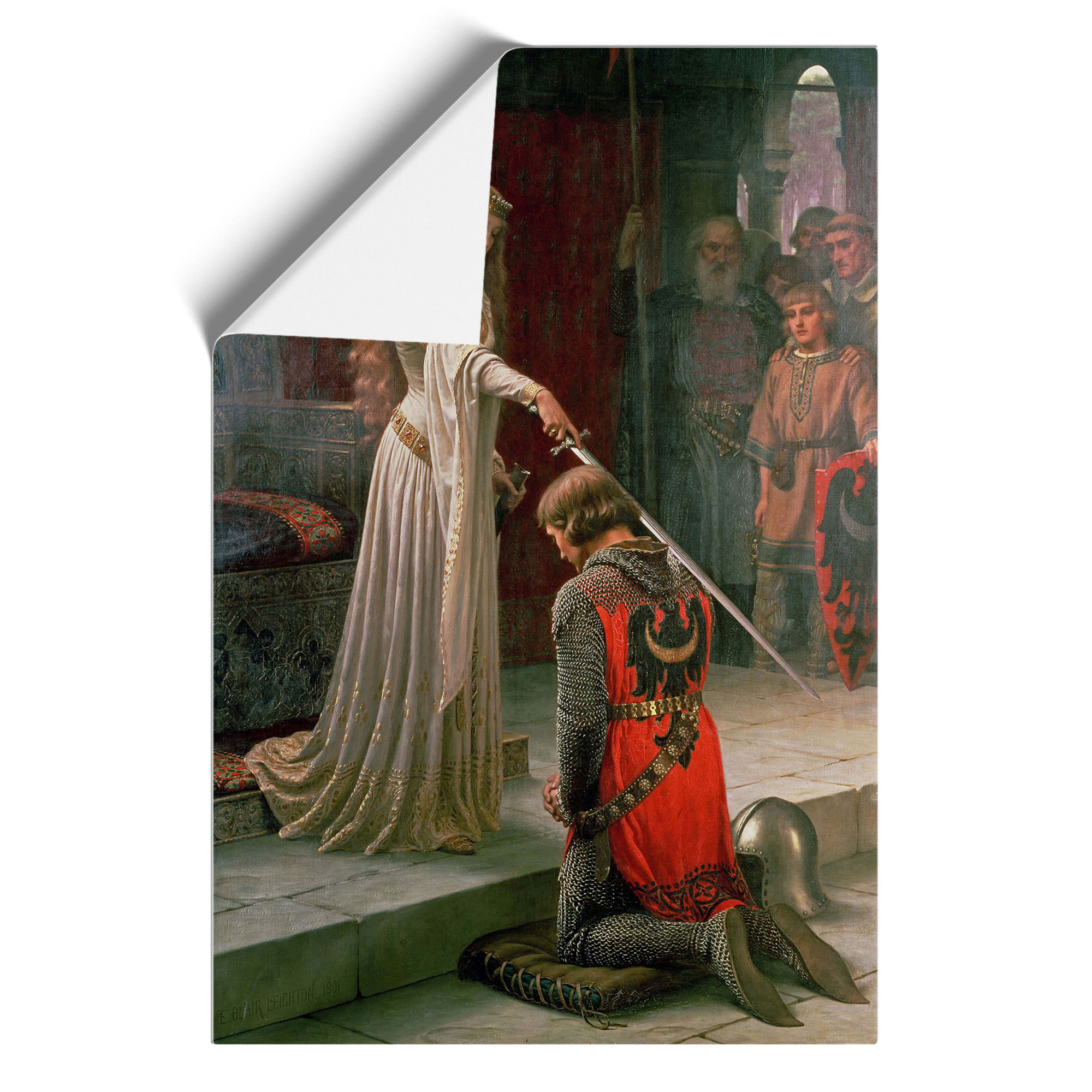 The Accolade By Edmund Leighton Framed Canvas Wall Art Print Poster ...