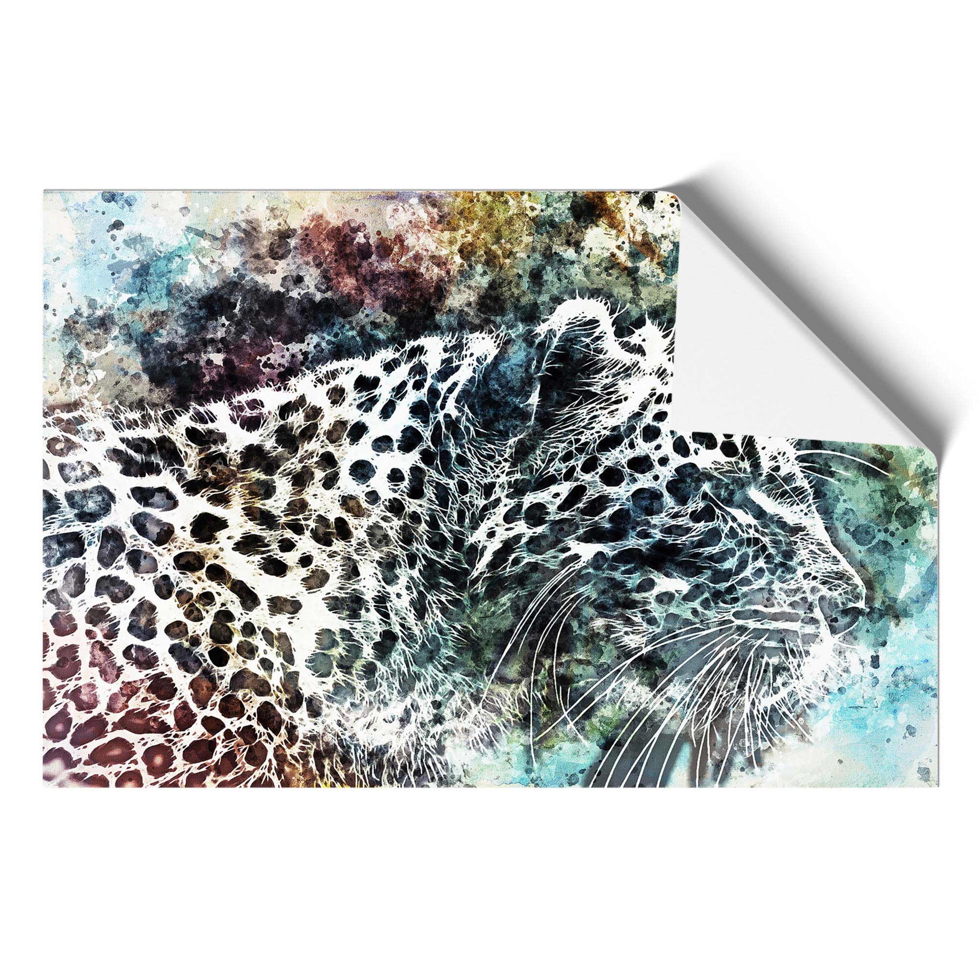Leopard In Abstract Animal Wall Art Print Framed Canvas Picture Poster ...