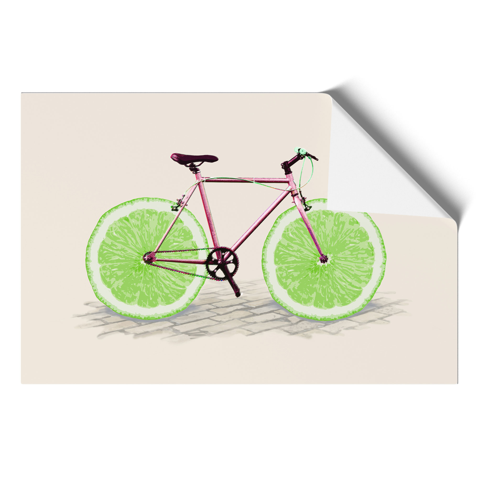 Lime Bicycle Wall Art Print Framed Canvas Picture Poster Decor Living ...