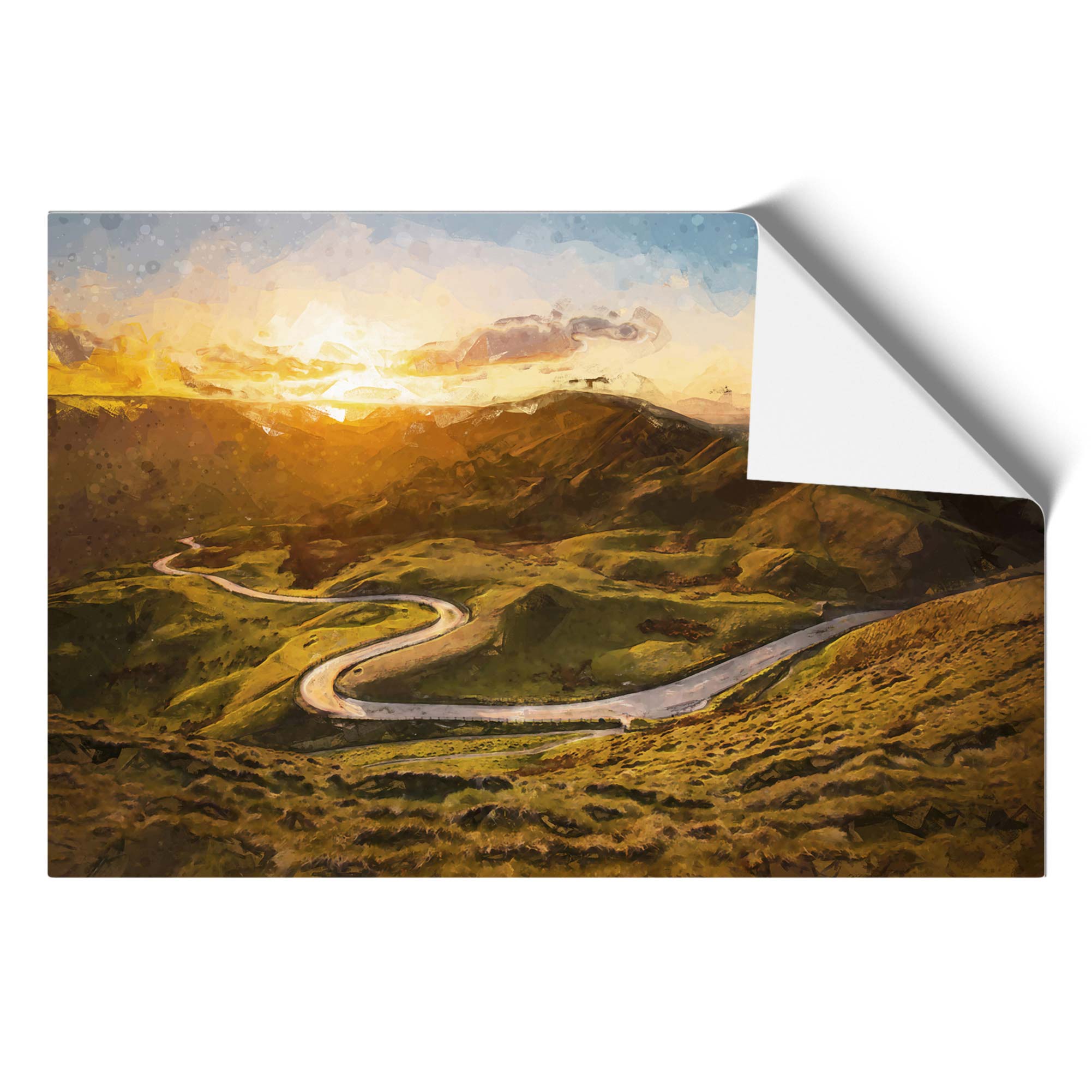Mam Tor in the Peak District in Abstract Framed Canvas Wall Art Print ...