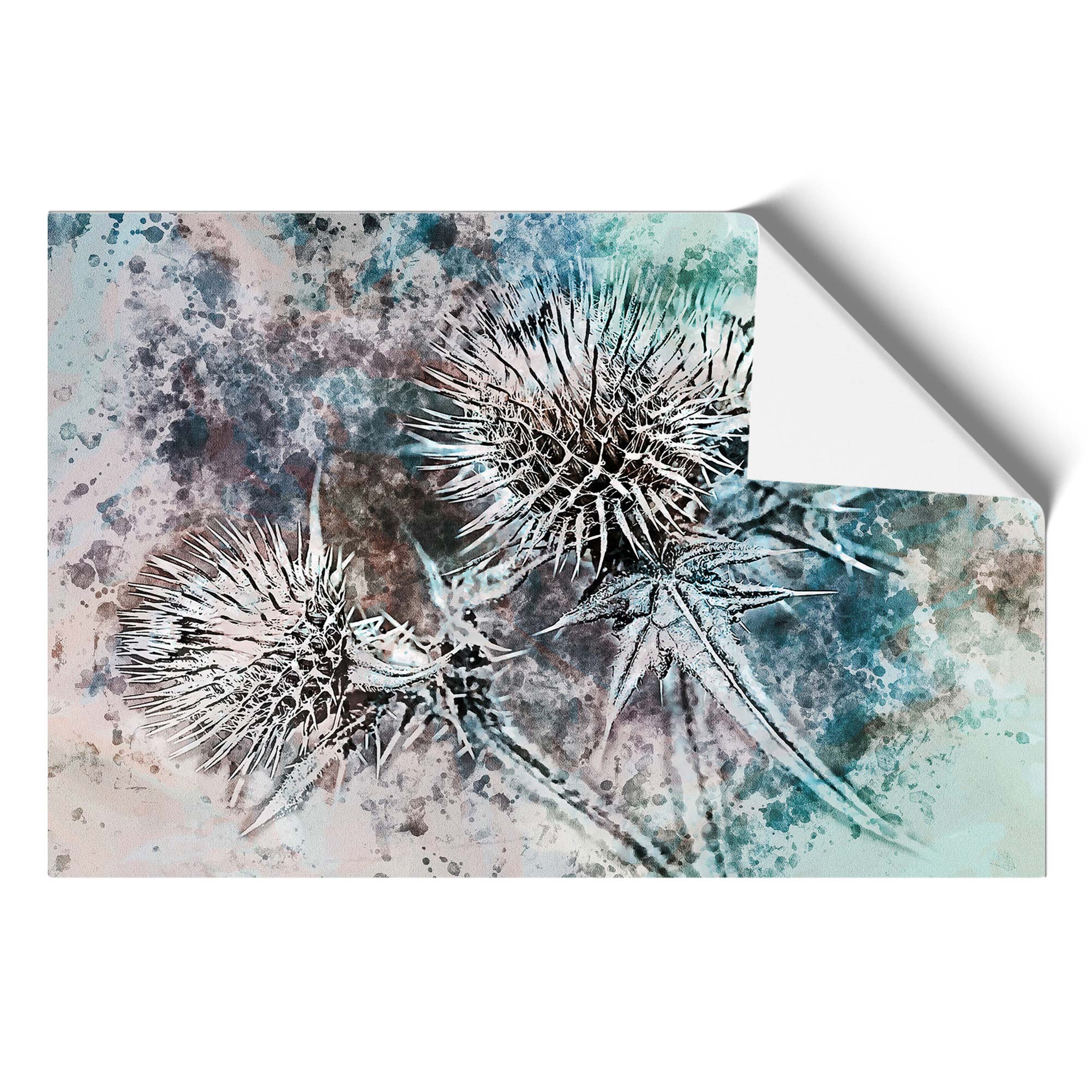 Thistle Flower in Abstract Framed Canvas Wall Art Print Poster Picture ...