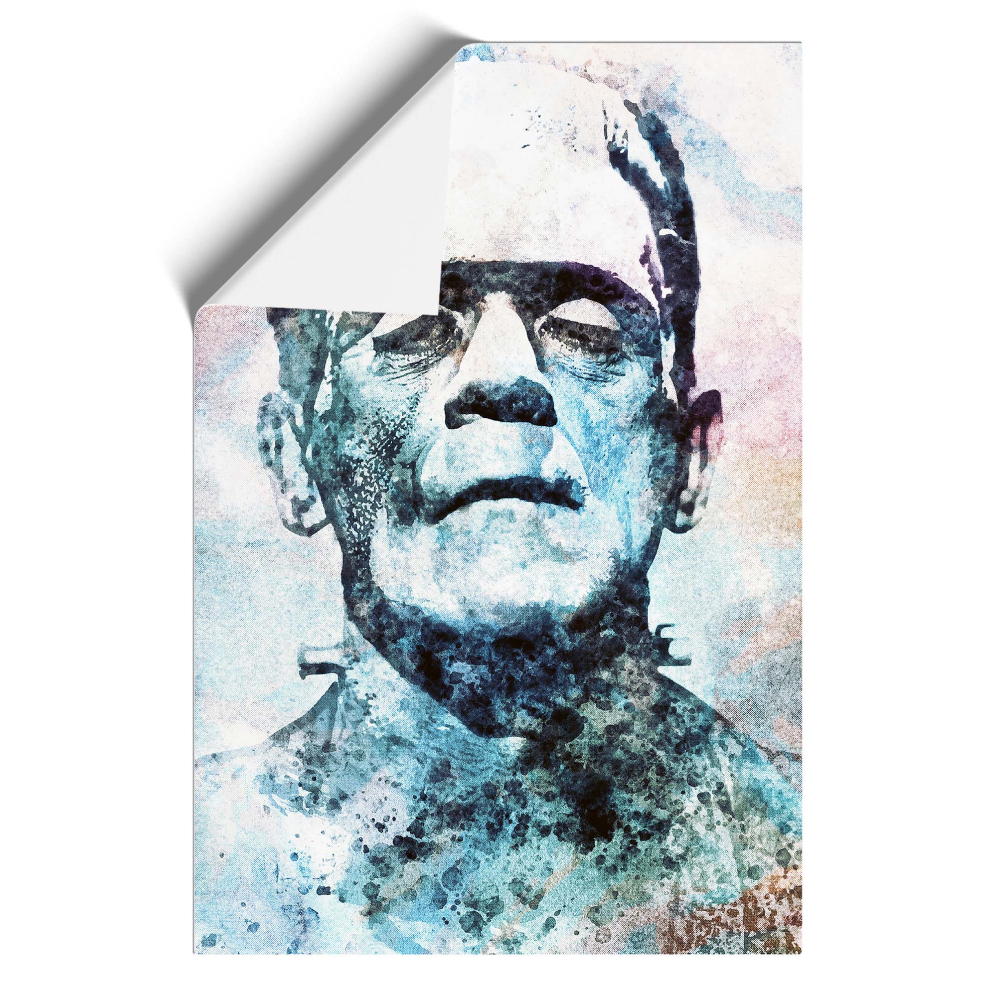Frankenstein in Abstract Framed Canvas Wall Art Painting Poster Print ...
