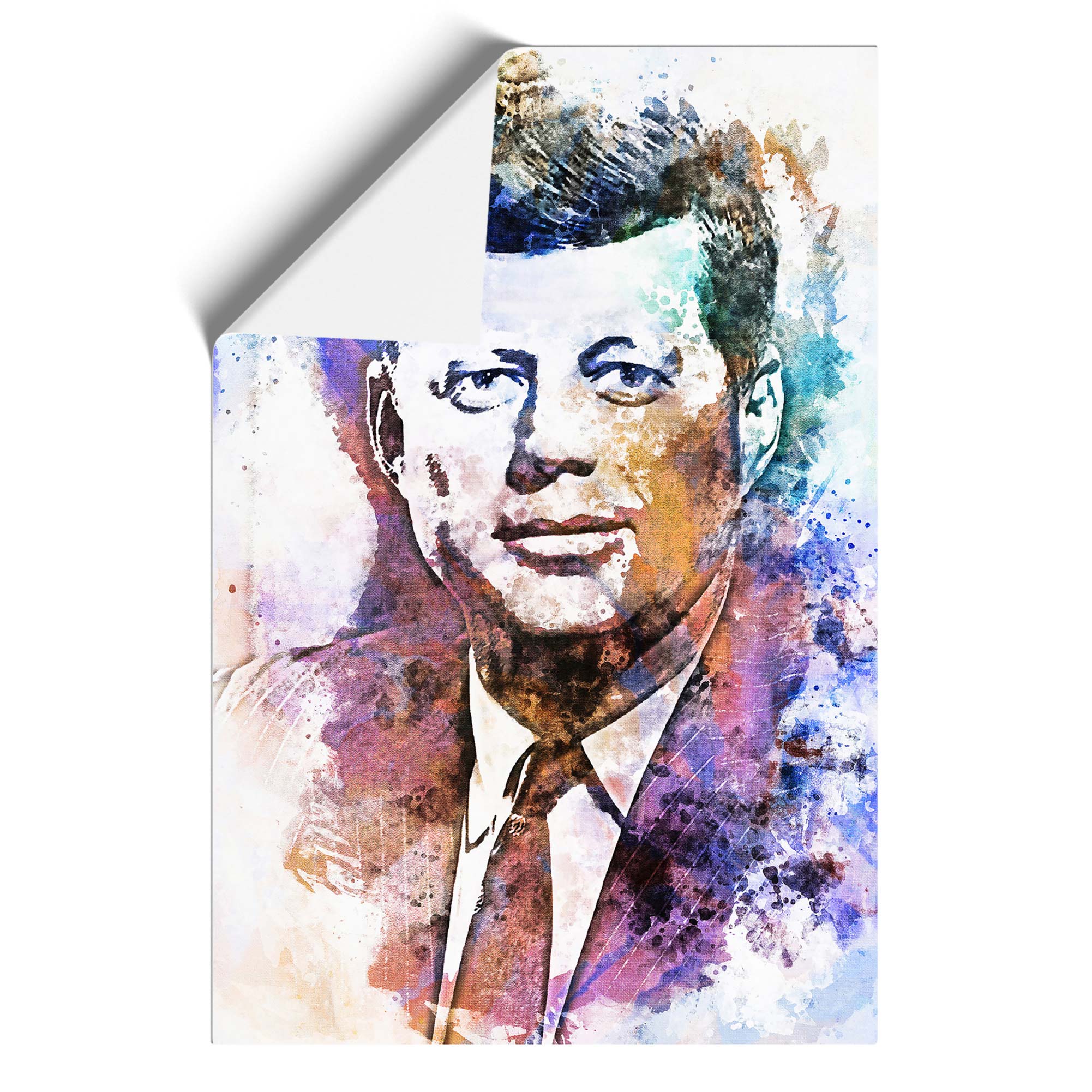 John F Kennedy Jfk In Abstract Wall Art Print Framed Canvas Picture ...