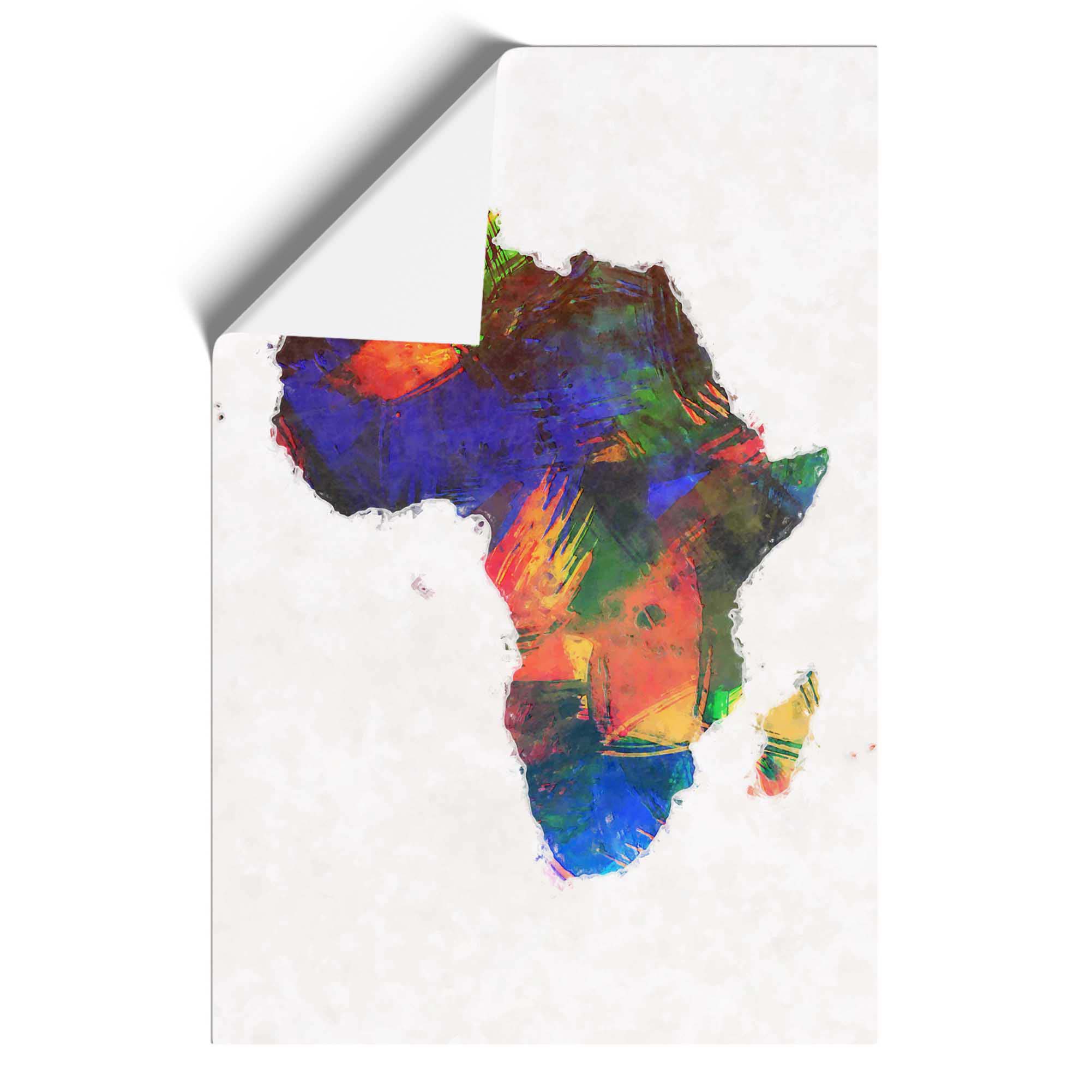 Map of the Continent of Africa in Abstract Framed Canvas Wall Art Print ...