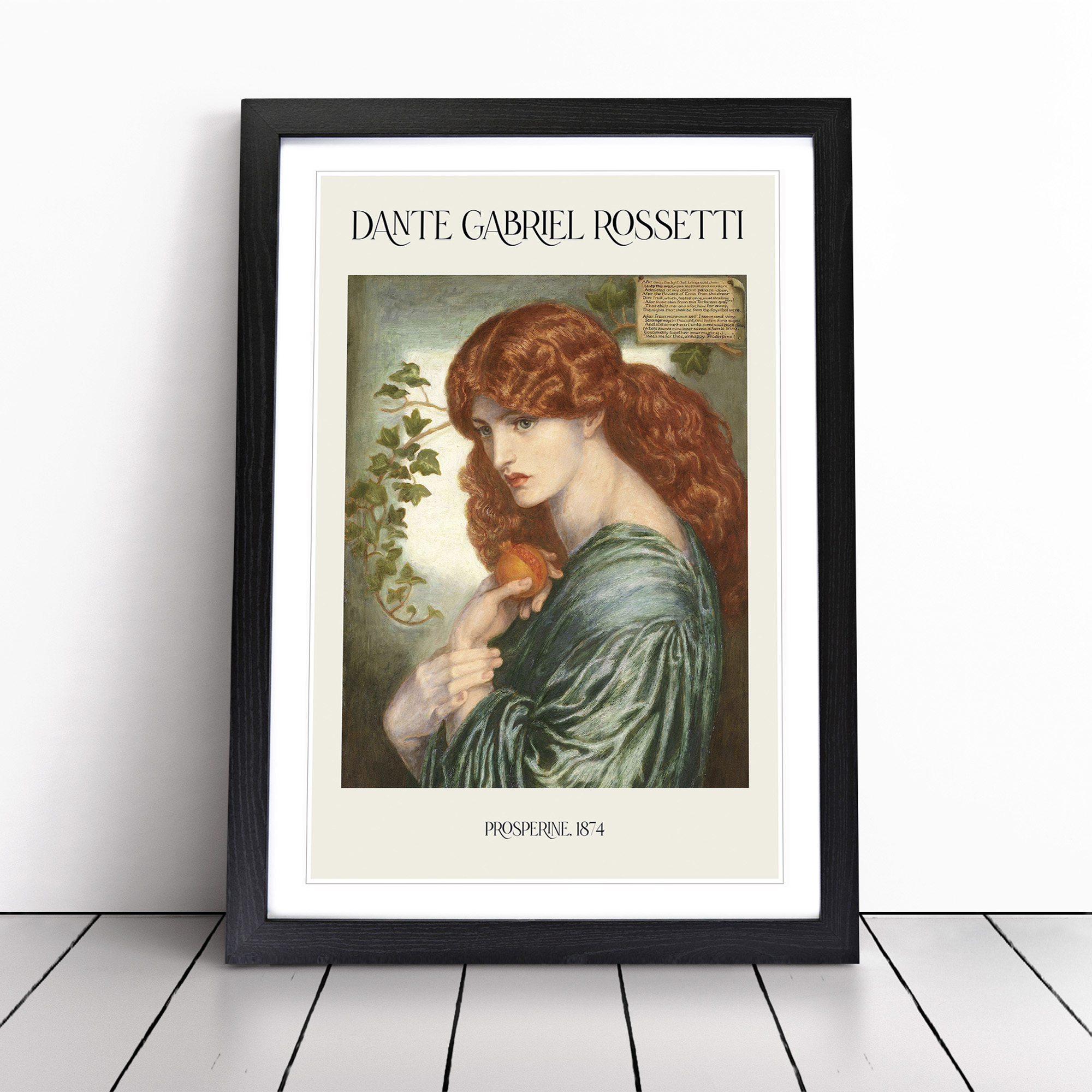 Proserpine By Dante Gabriel Rossetti Exhibition Framed Canvas Wall Art ...