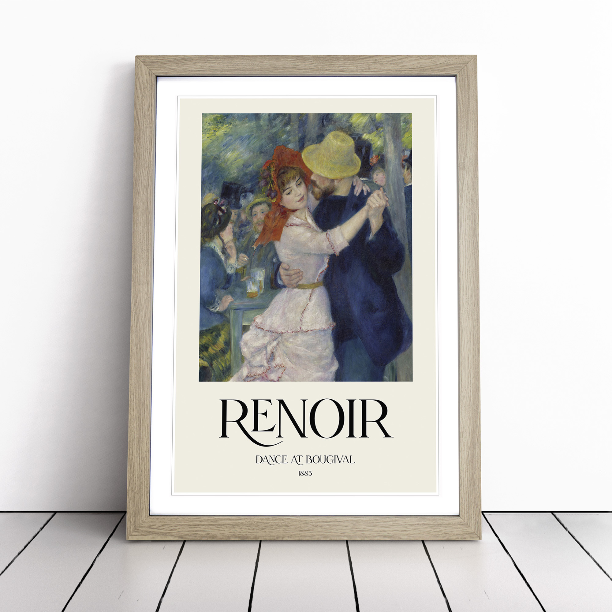 Dance At Bougival By Pierre-Auguste Renoir Wall Art Print Framed Canvas ...