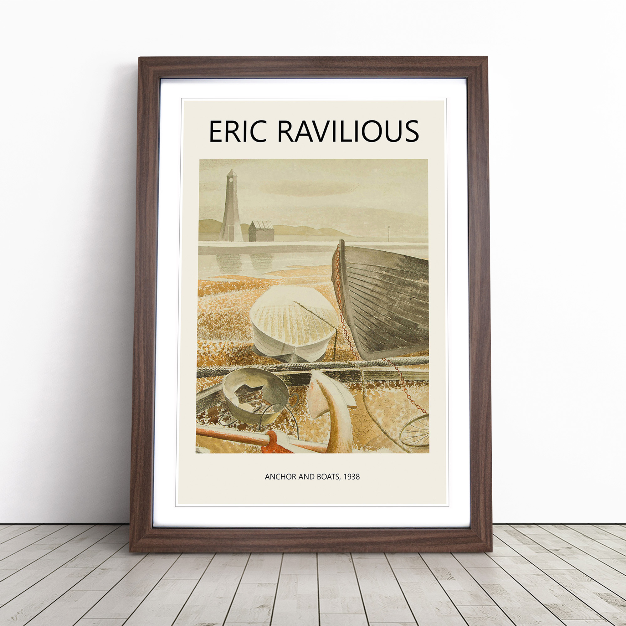 Anchor And Boats Print By Eric Ravilious Exhibition Framed Canvas Wall ...