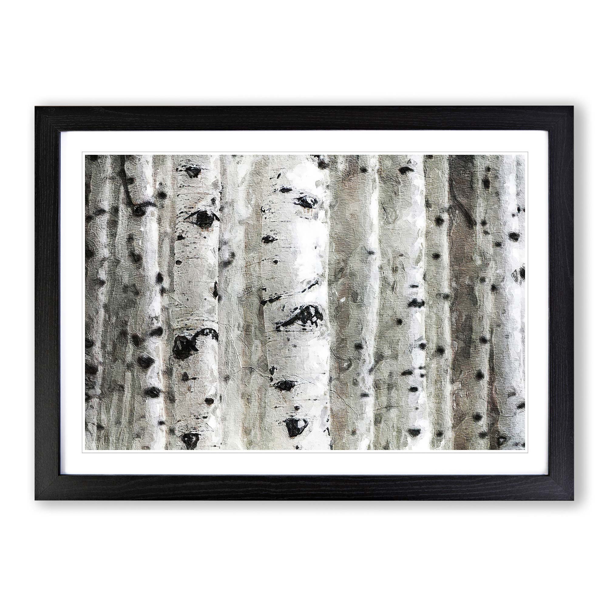 Silver Birch Tree Forest Landscape Scenery Nature Framed Wall Art Print ...