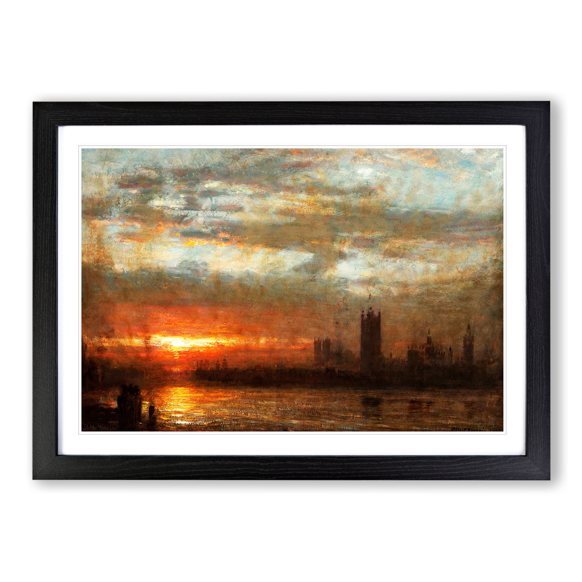 Westminster Sunset By Joseph Mallord William Turner Framed Canvas Wall ...