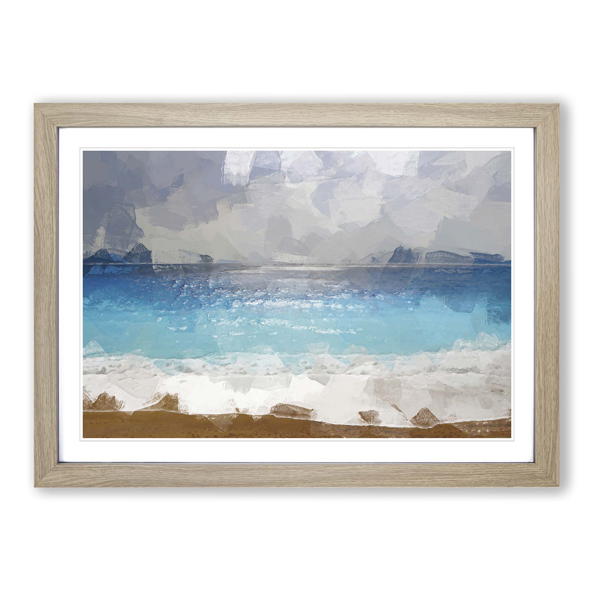 Seascape From Greece In Abstract Wall Art Print Framed Canvas Picture ...