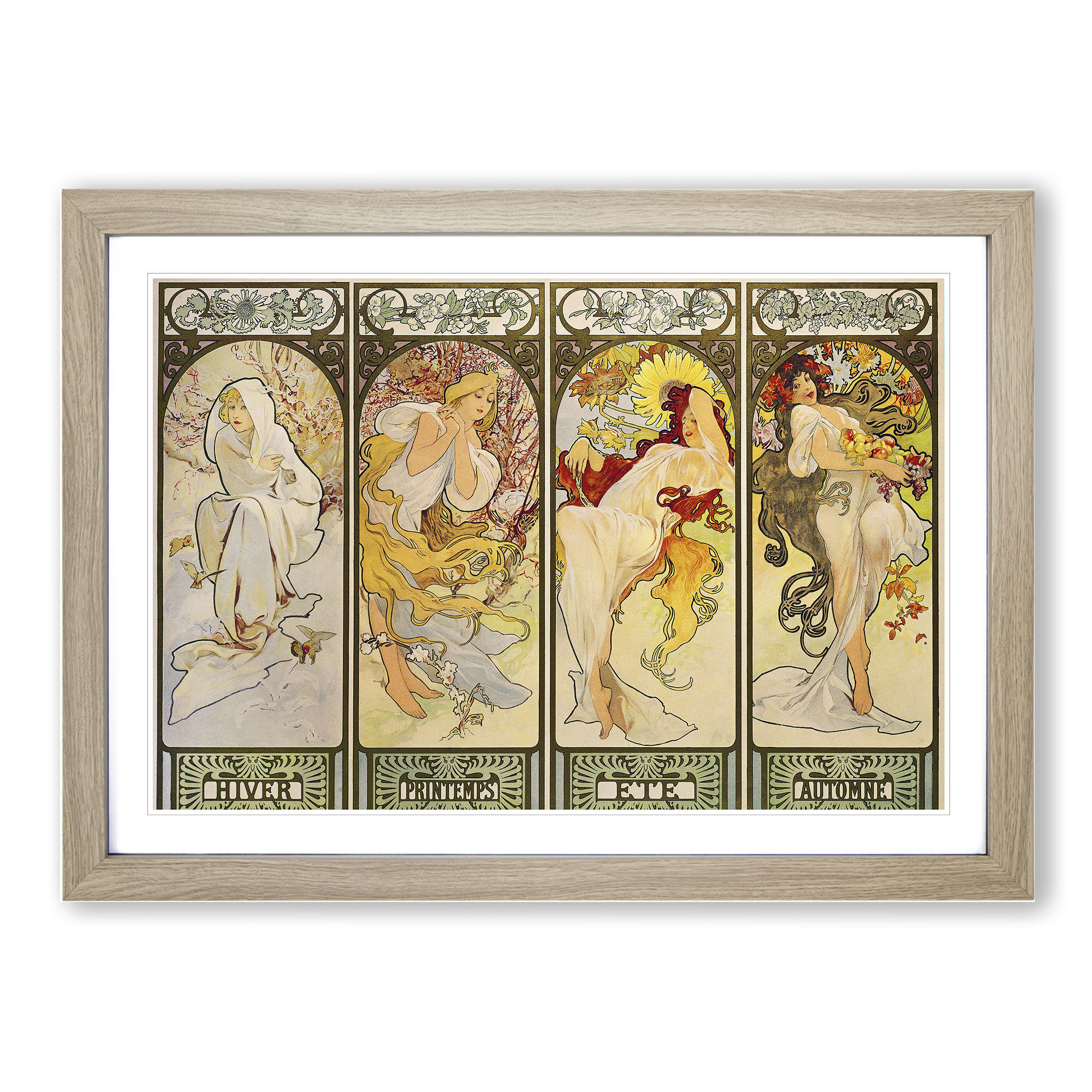 The Four Seasons By Alphonse Mucha Wall Art Print Framed Canvas Picture ...
