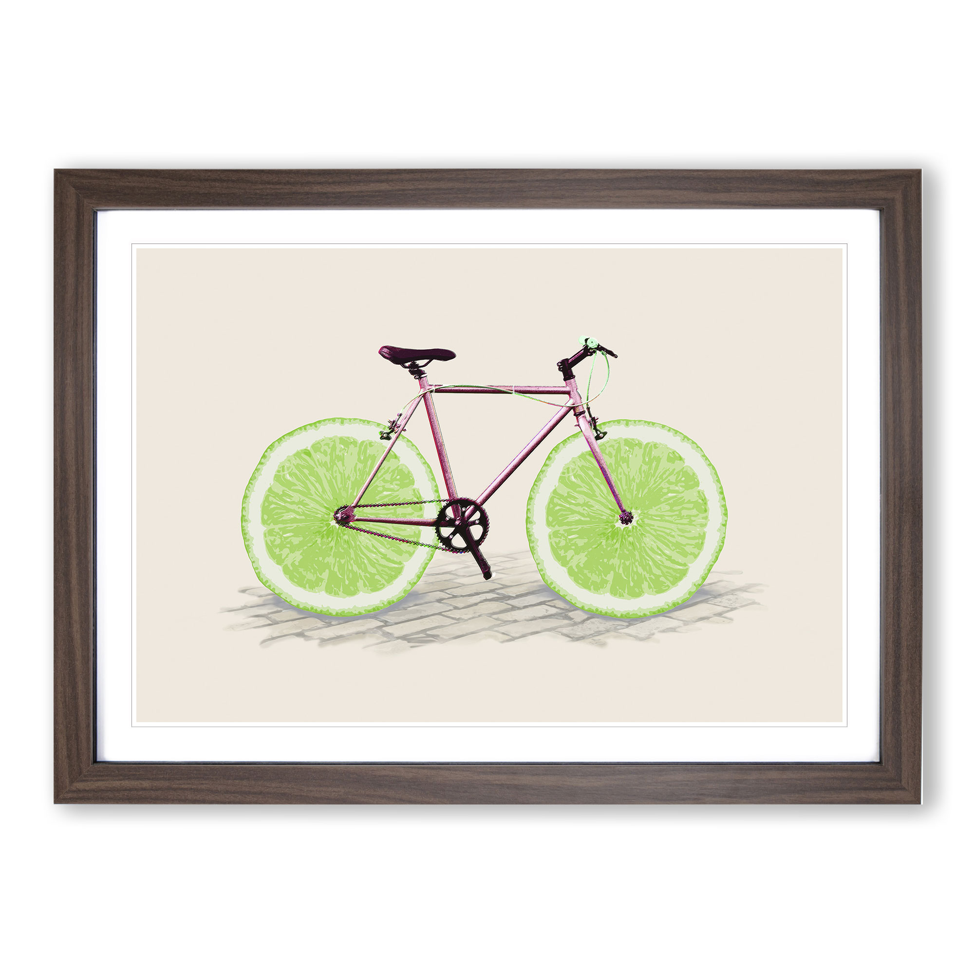 Lime Bicycle Framed Wall Art Print Large Picture Painting Poster Home ...