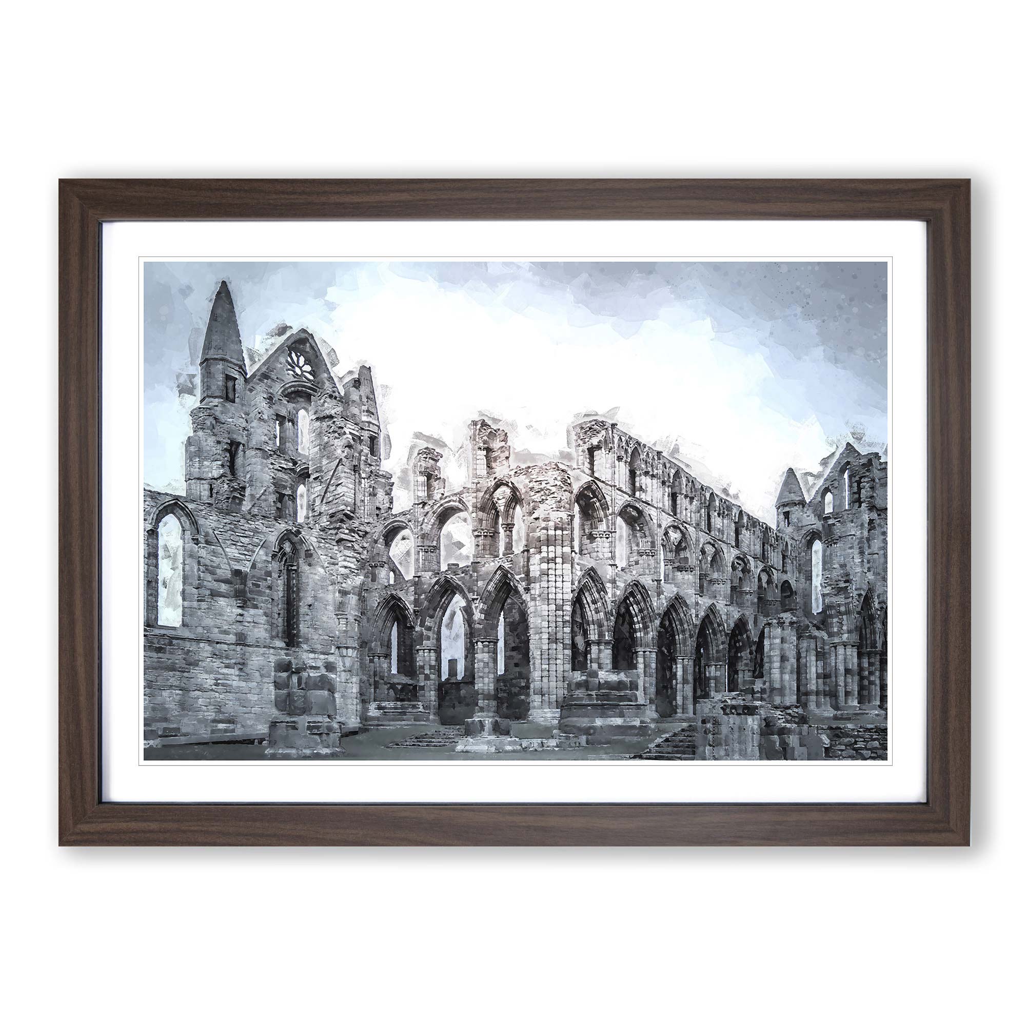 Ruins Of Whitby Abbey In England In Abstract Wall Art Print Framed ...