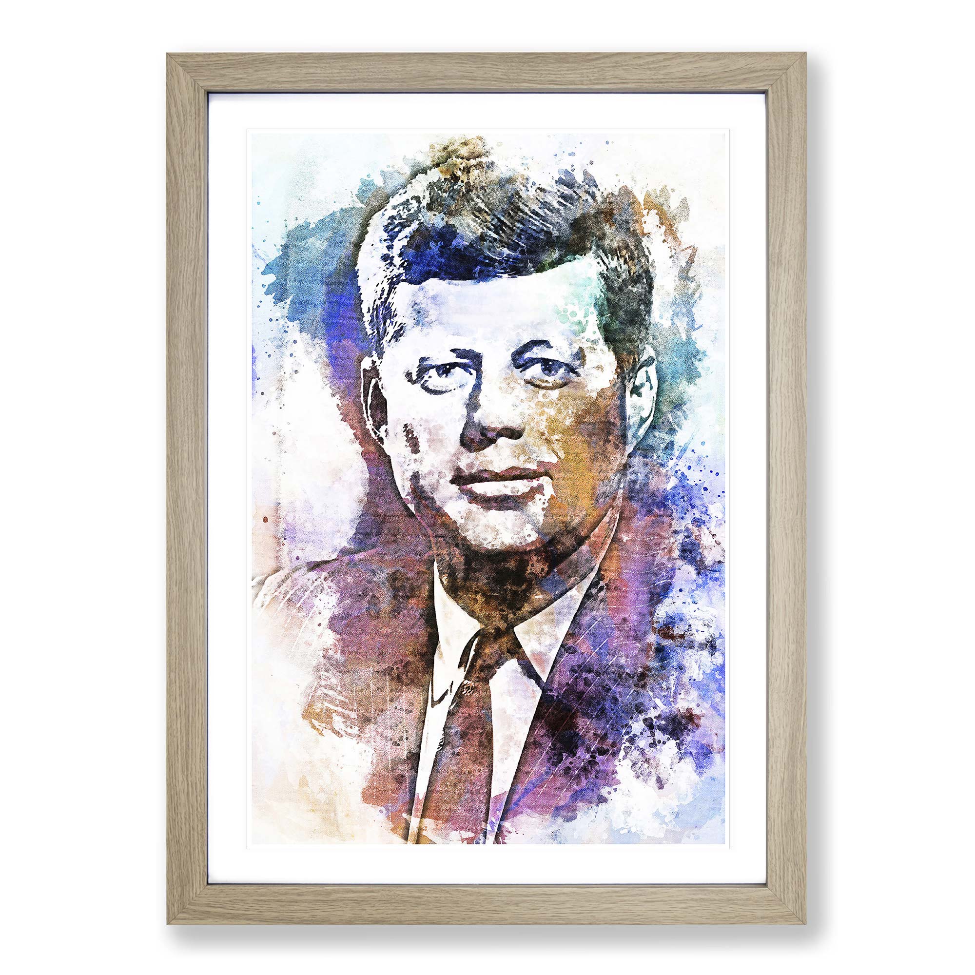 John F Kennedy Jfk In Abstract Wall Art Print Framed Canvas Picture ...
