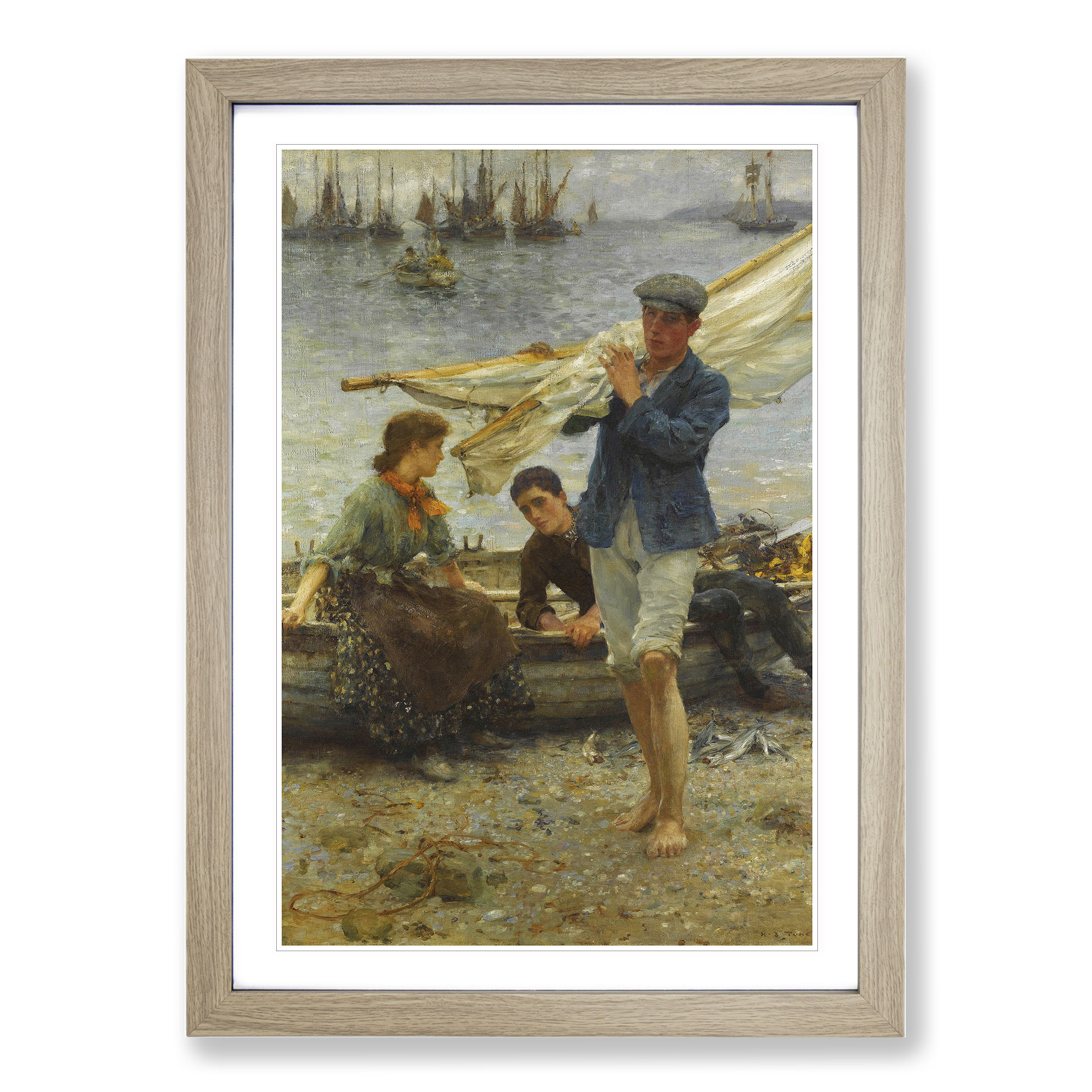 Returning Henry Scott Tuke Framed Wall Art Large Canvas Print Home ...