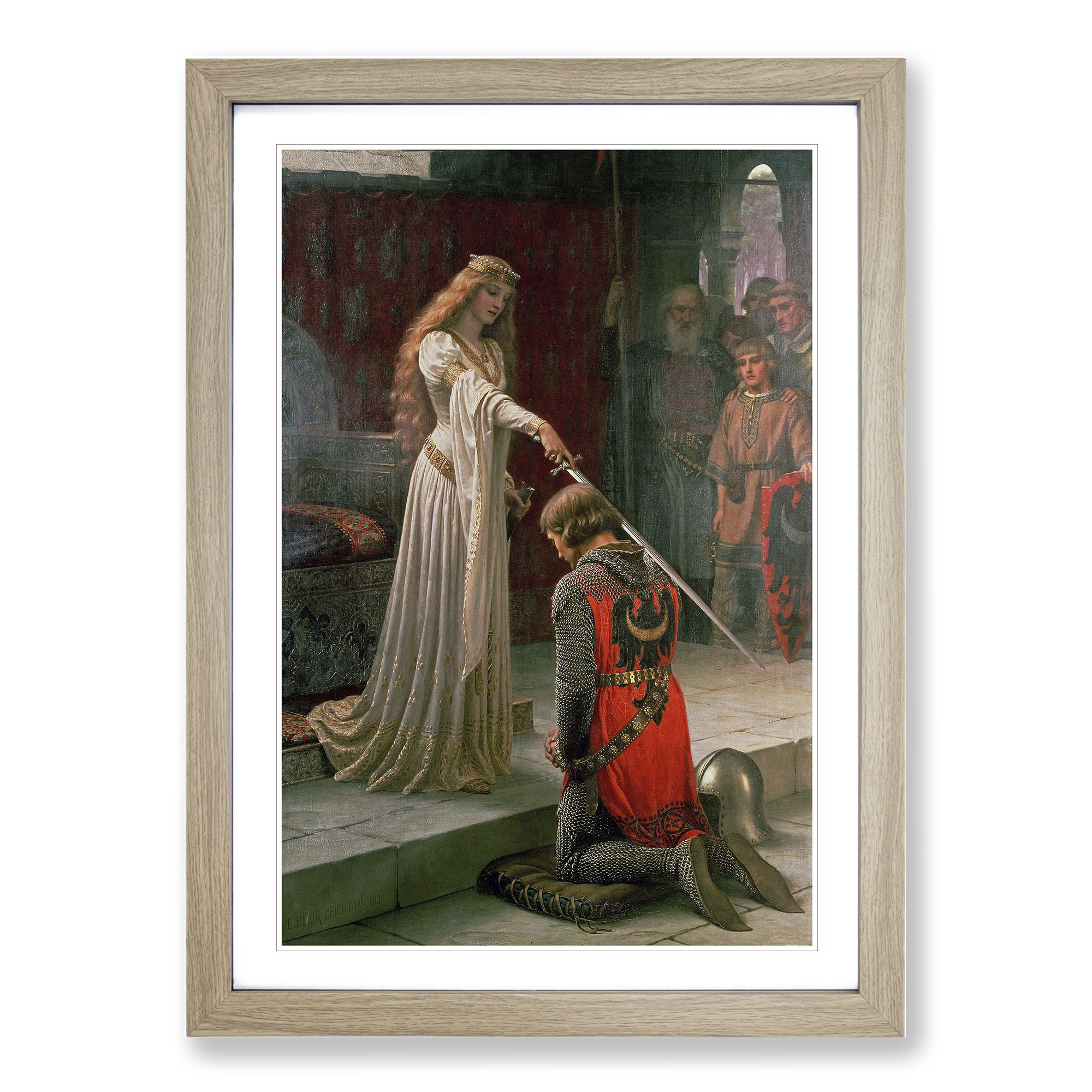 The Accolade By Edmund Leighton Framed Canvas Wall Art Print Poster ...